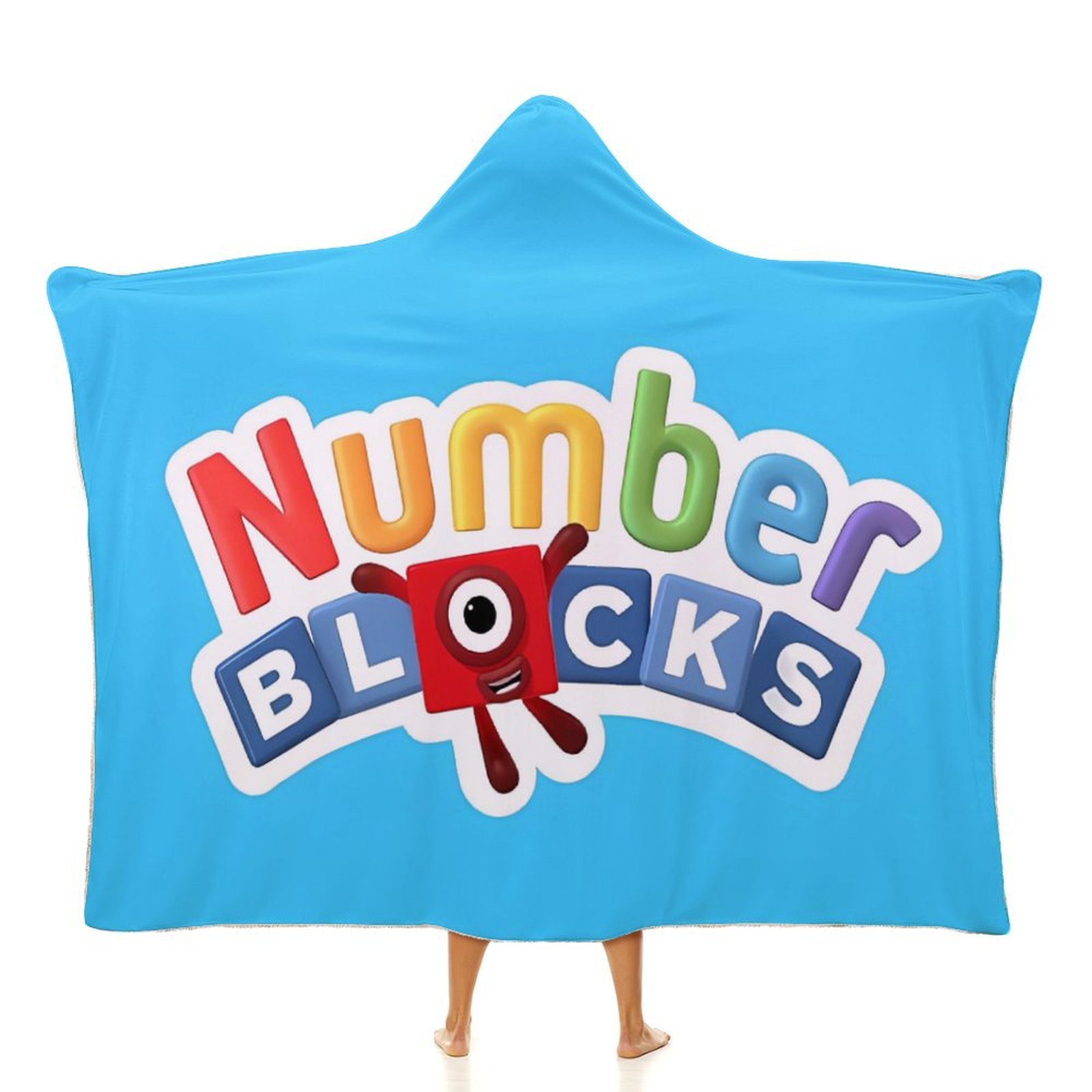 Numberblocks Hooded Blanket Cape Wrap Soft Wearable Blanket Hooded ...