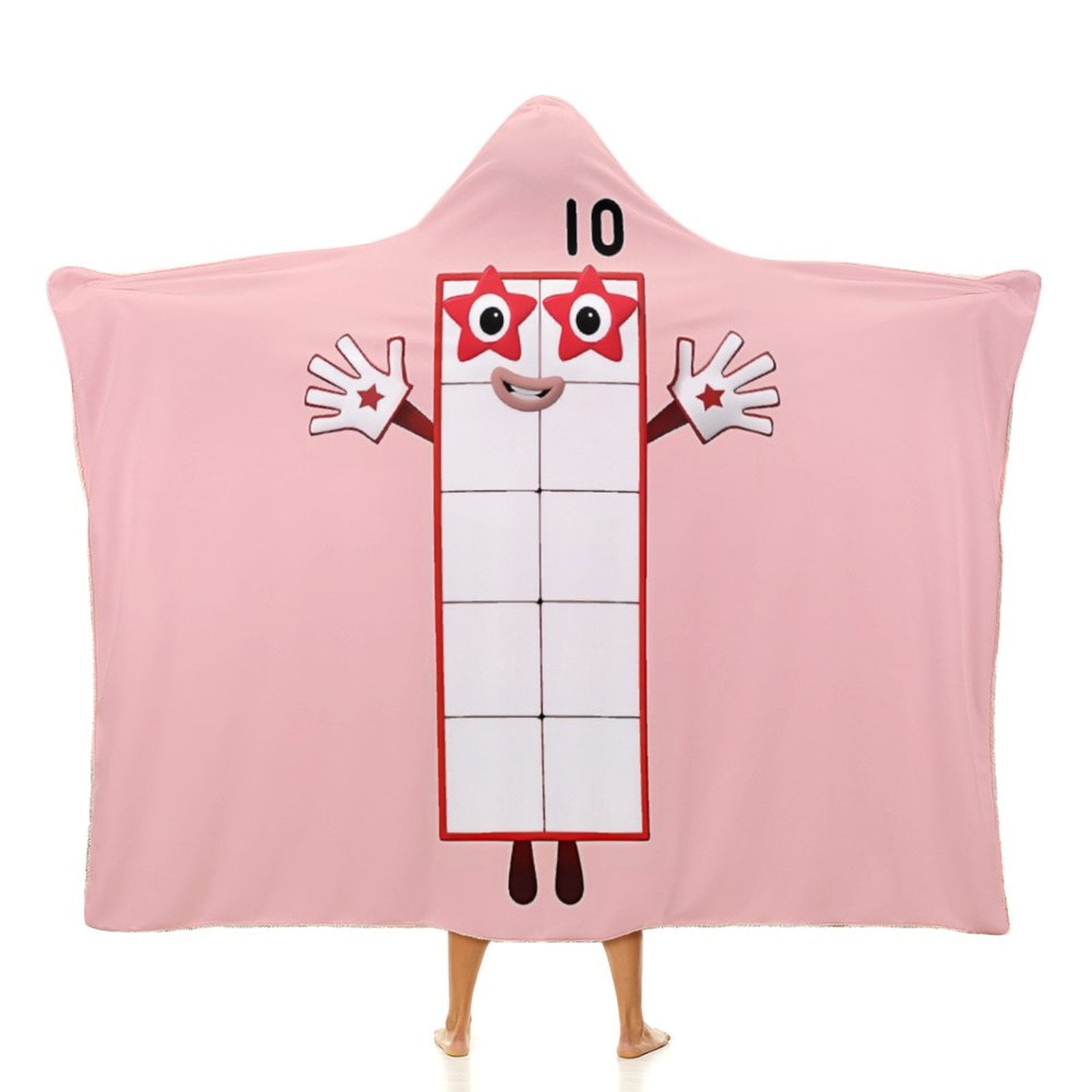 Numberblocks Hooded Blanket Cape Wrap Soft Wearable Blanket Hooded ...