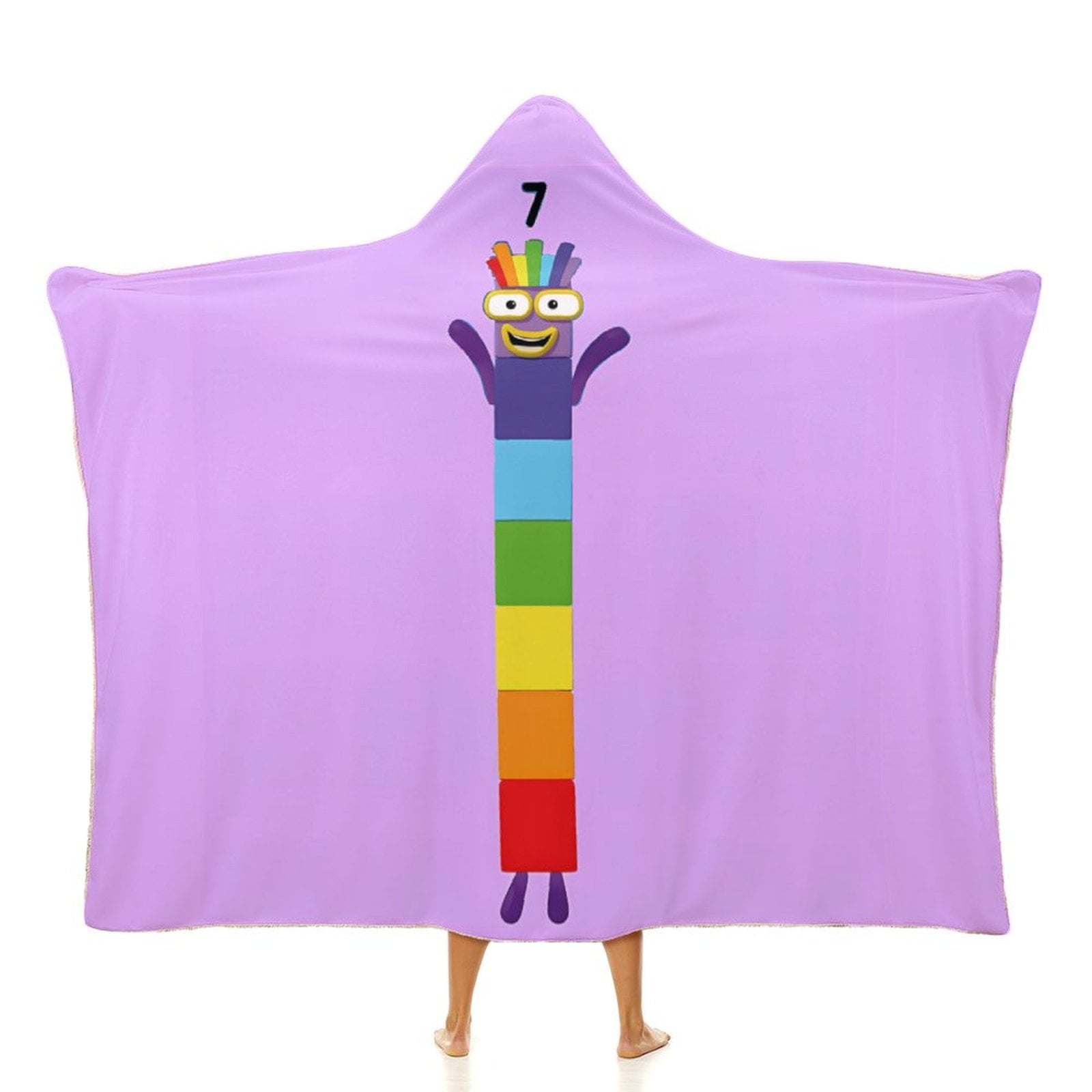 Numberblocks Hooded Blanket Cape Wrap Soft Wearable Blanket Hooded ...