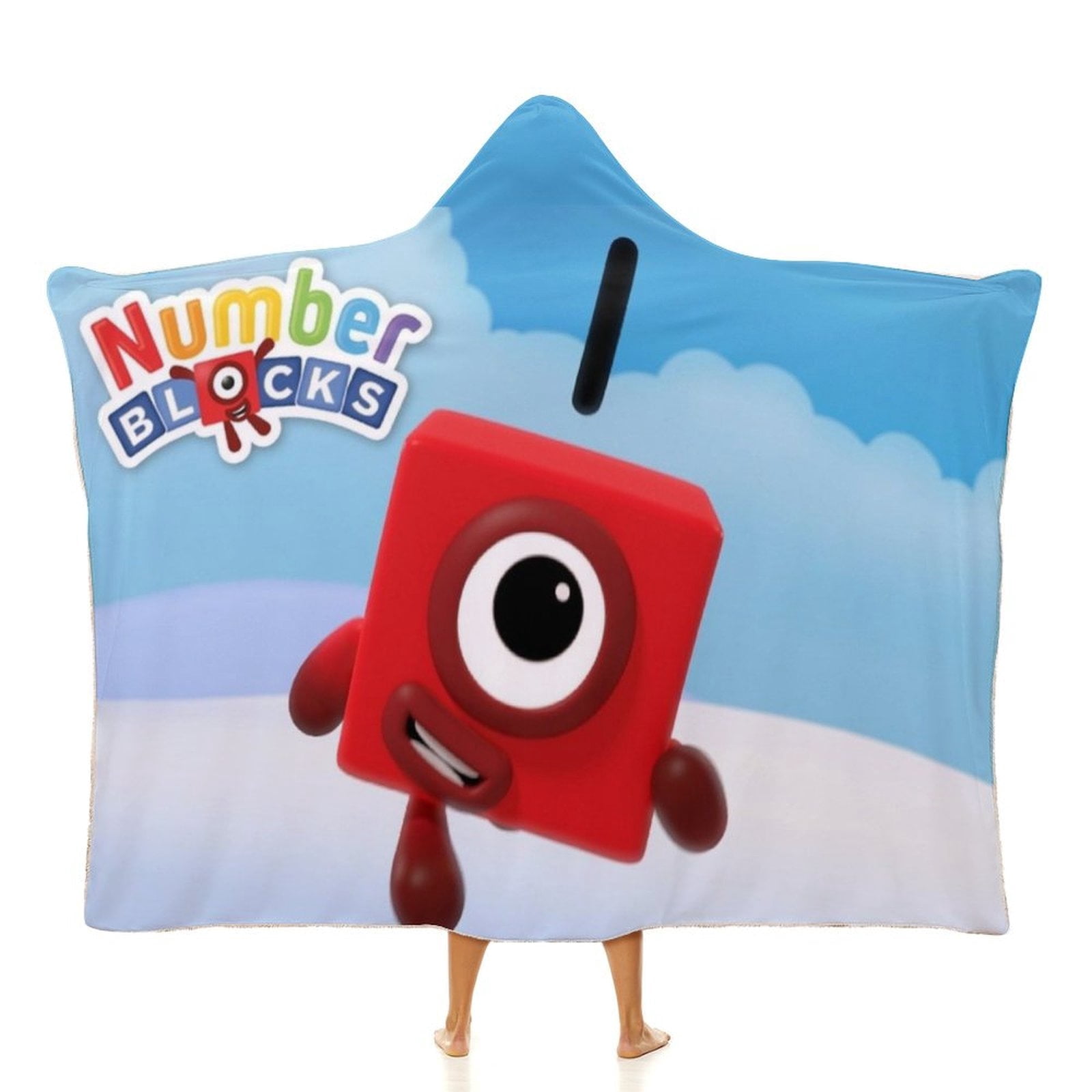 Numberblocks Hooded Blanket Cape Wrap Soft Wearable Blanket Hooded ...