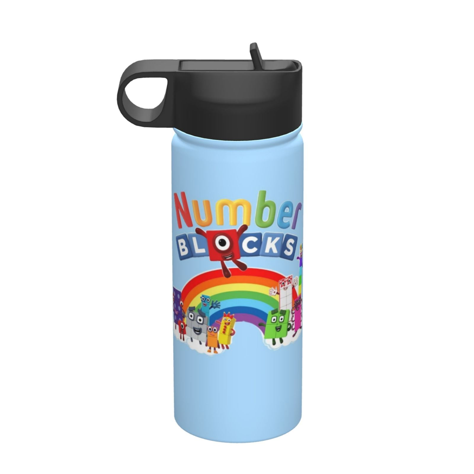 Numberblocks Insulated Water Bottle with Straw Lid, 18 oz Double Wall ...