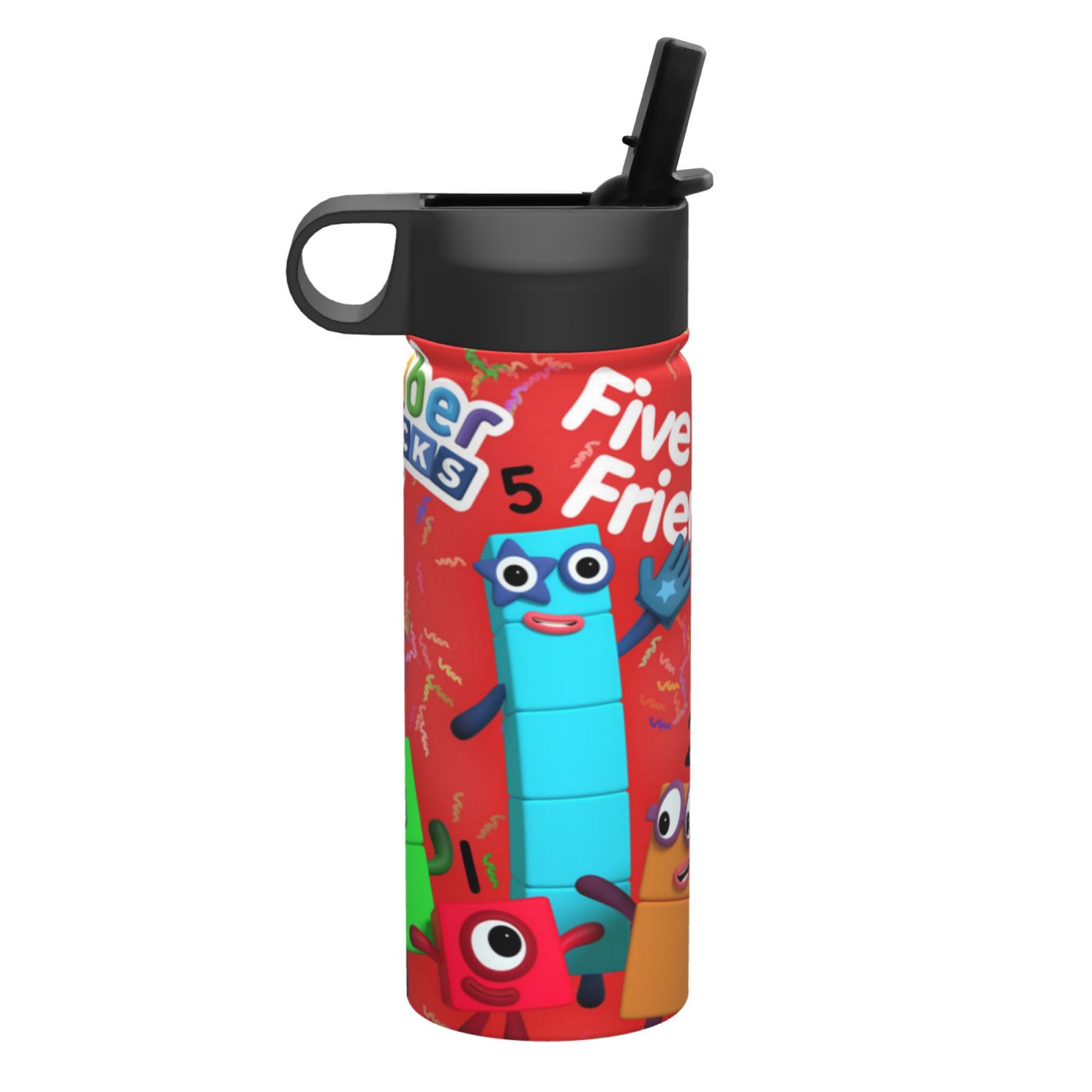 Numberblocks Kids Insulated Water Bottle With Straw - 18 Oz Stainless ...