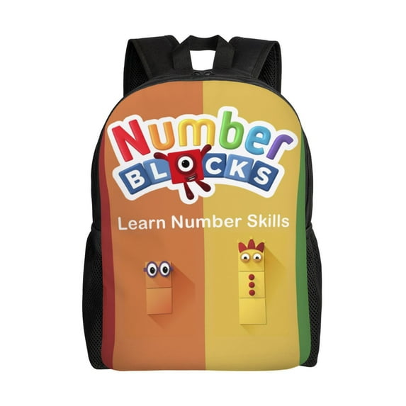 Numberblocks Laptop Backpacks 16 Inch Cartoon College School Bag ...
