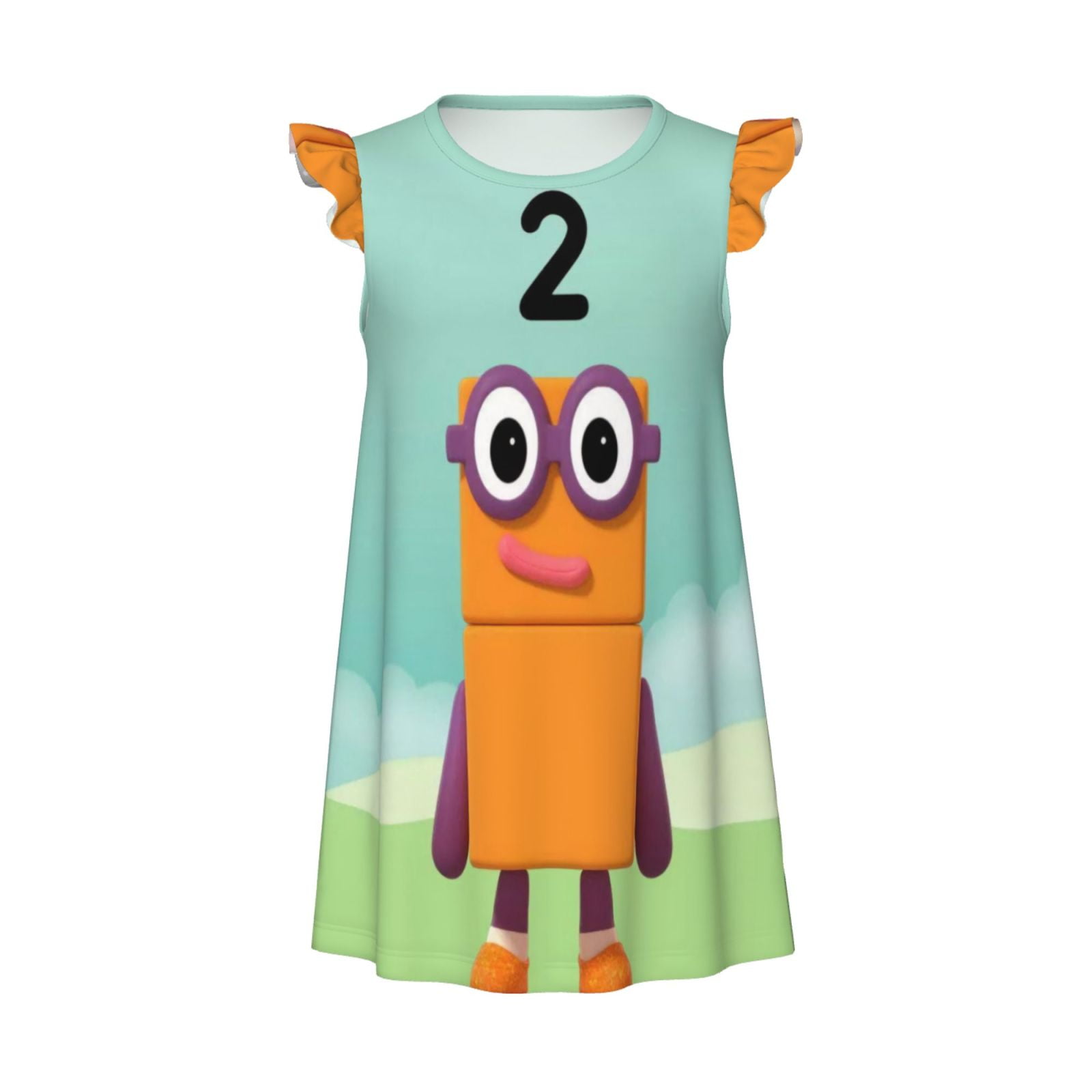 Numberblocks Little Girls Nightgowns Soft Flutter Sleeve Night Dress ...