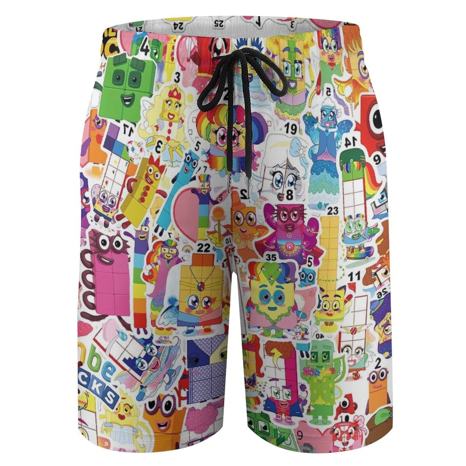 Numberblocks Men's Beach Shorts Swim Trunks Quick Dry Casual Polyester ...