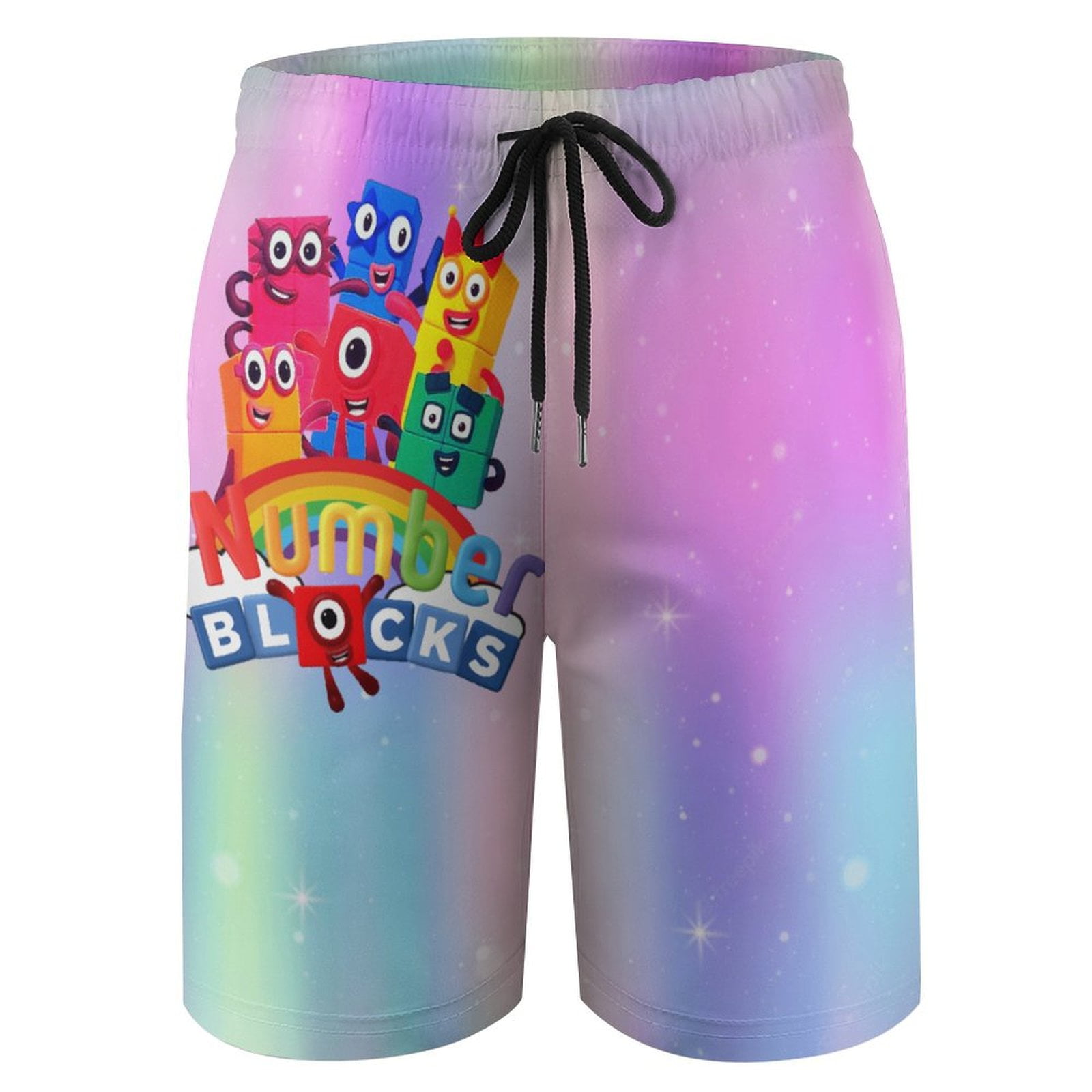 Numberblocks Men's Beach Shorts Swim Trunks Quick Dry Casual Polyester ...