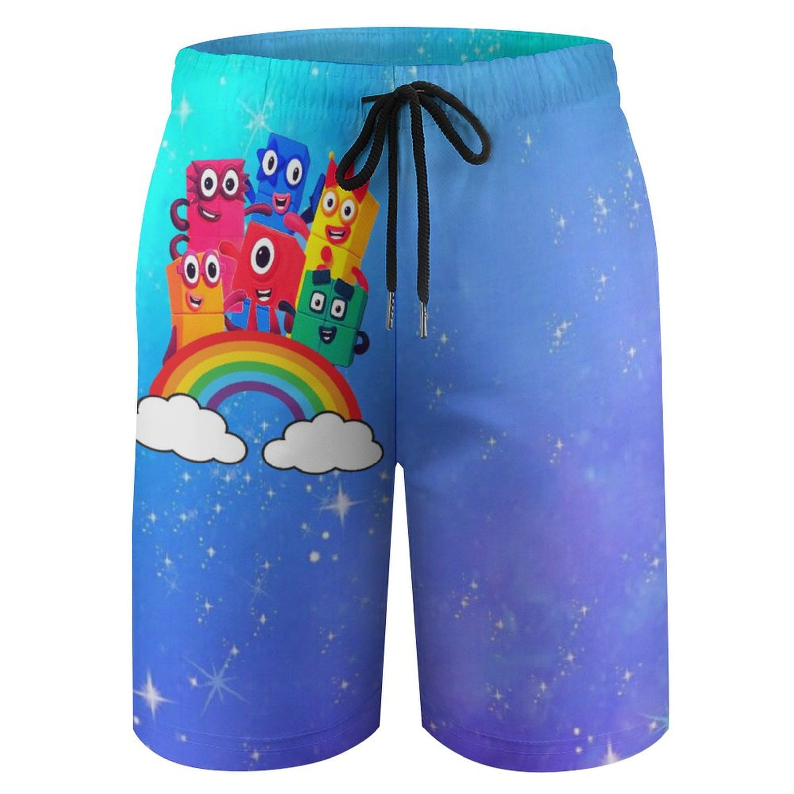 Numberblocks Men's Beach Shorts Swim Trunks Quick Dry Casual Polyester ...