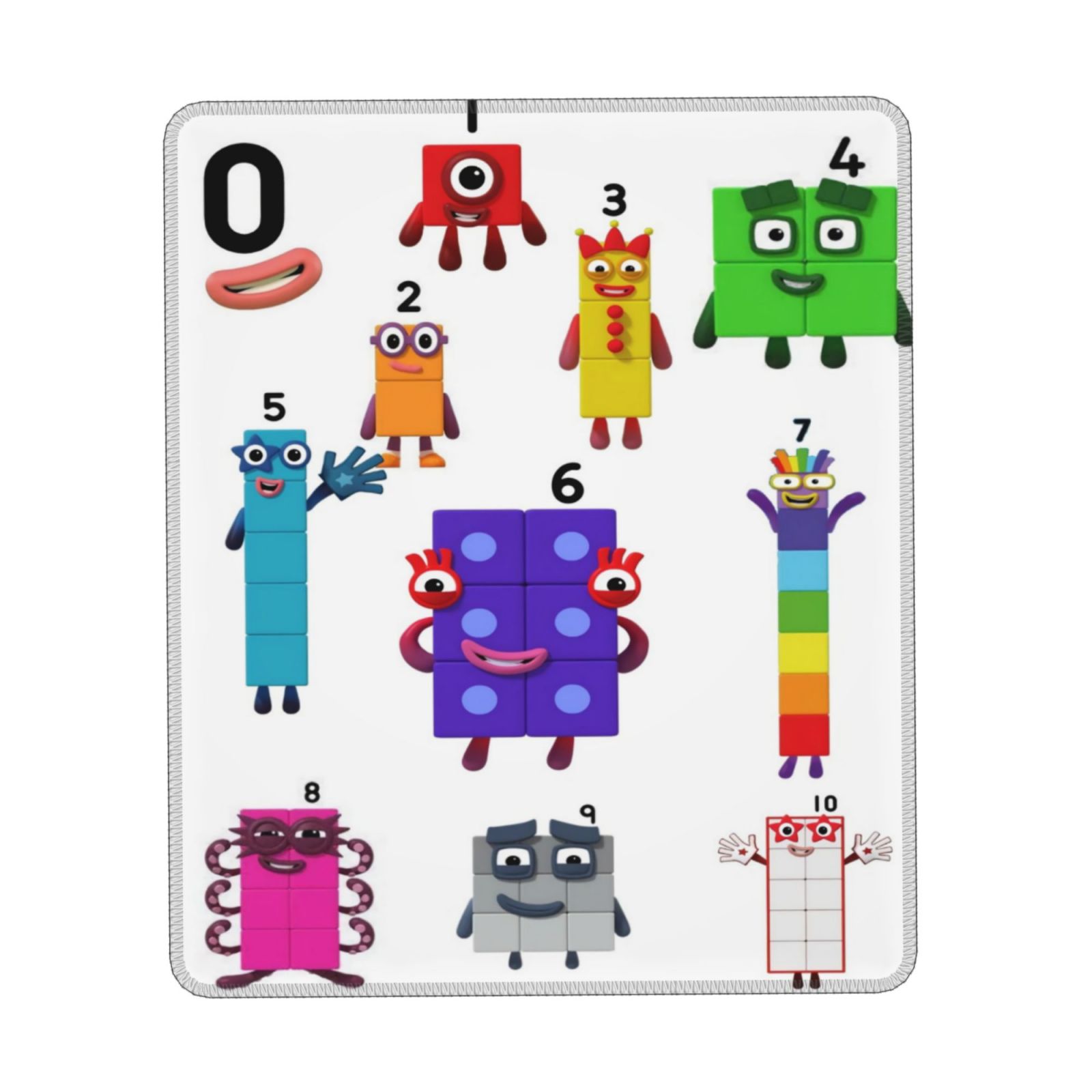 Numberblocks Mouse Pad Personalized Gaming Mouse Mat With Stitched Edge ...