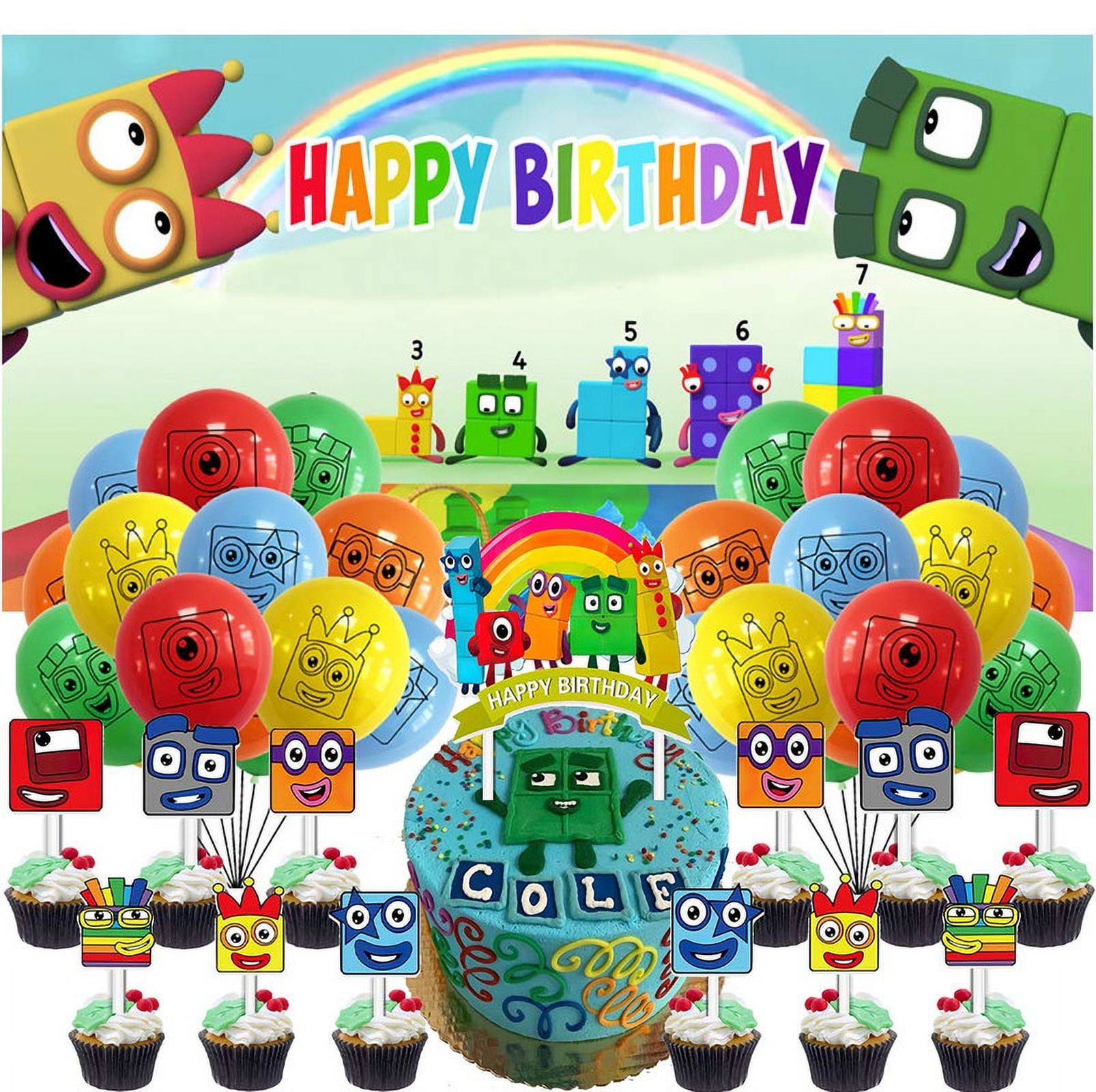 Numberblocks Party Decorations Set Kit Latex Balloons Birthday Decor ...