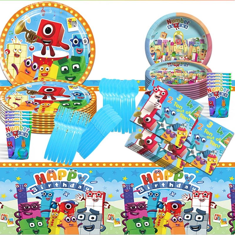 Numberblocks Party Tableware Set Plates Cup Kit Birthday Supplies ...