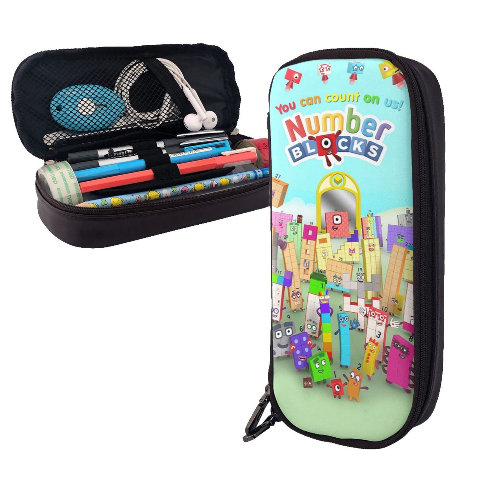 Numberblocks Pencil Case Cute Pencil Box With Zippers Pen Pouch Holder ...