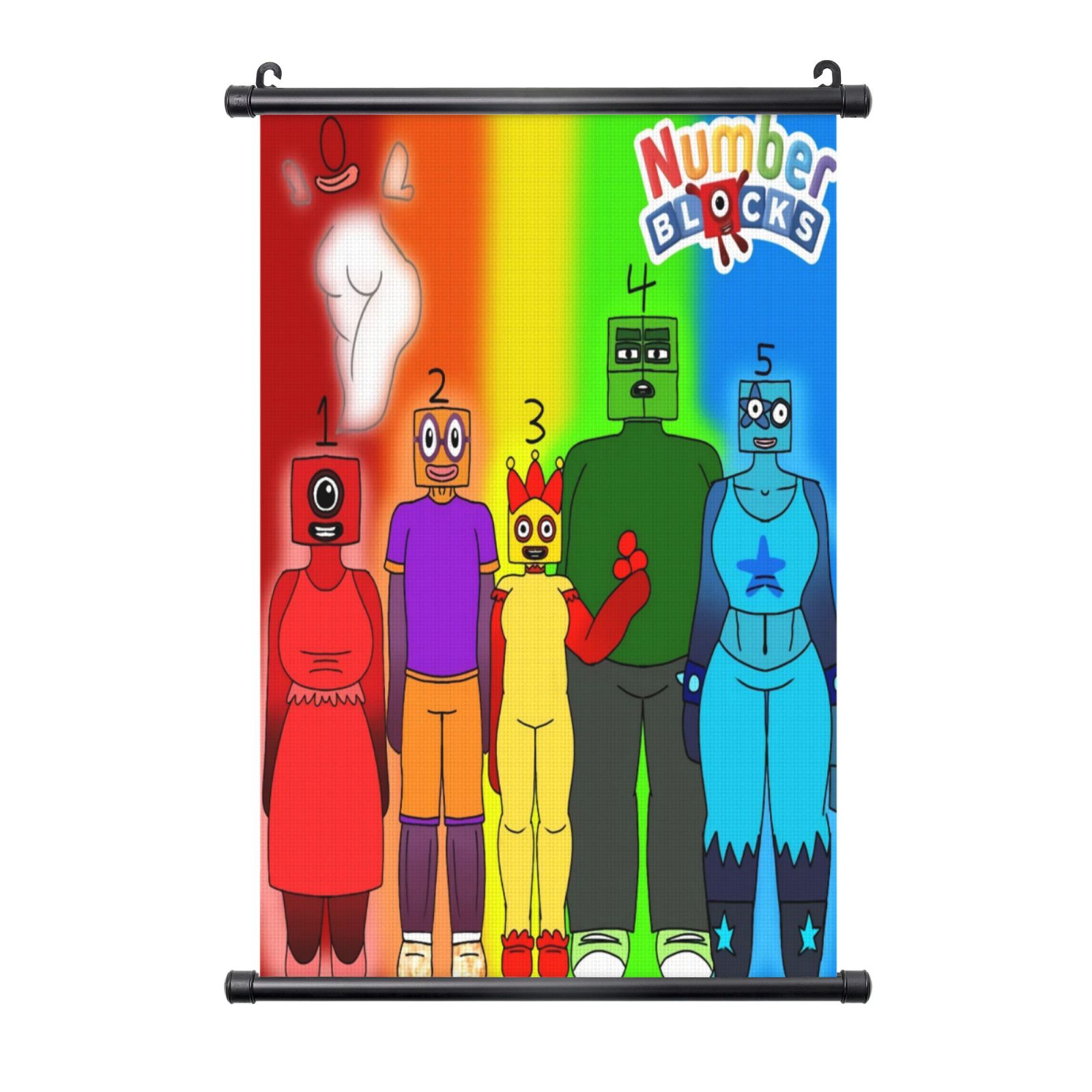 Numberblocks Poster Aesthetic Canvas PVC Shaft Wall Art Hanging Hanger ...