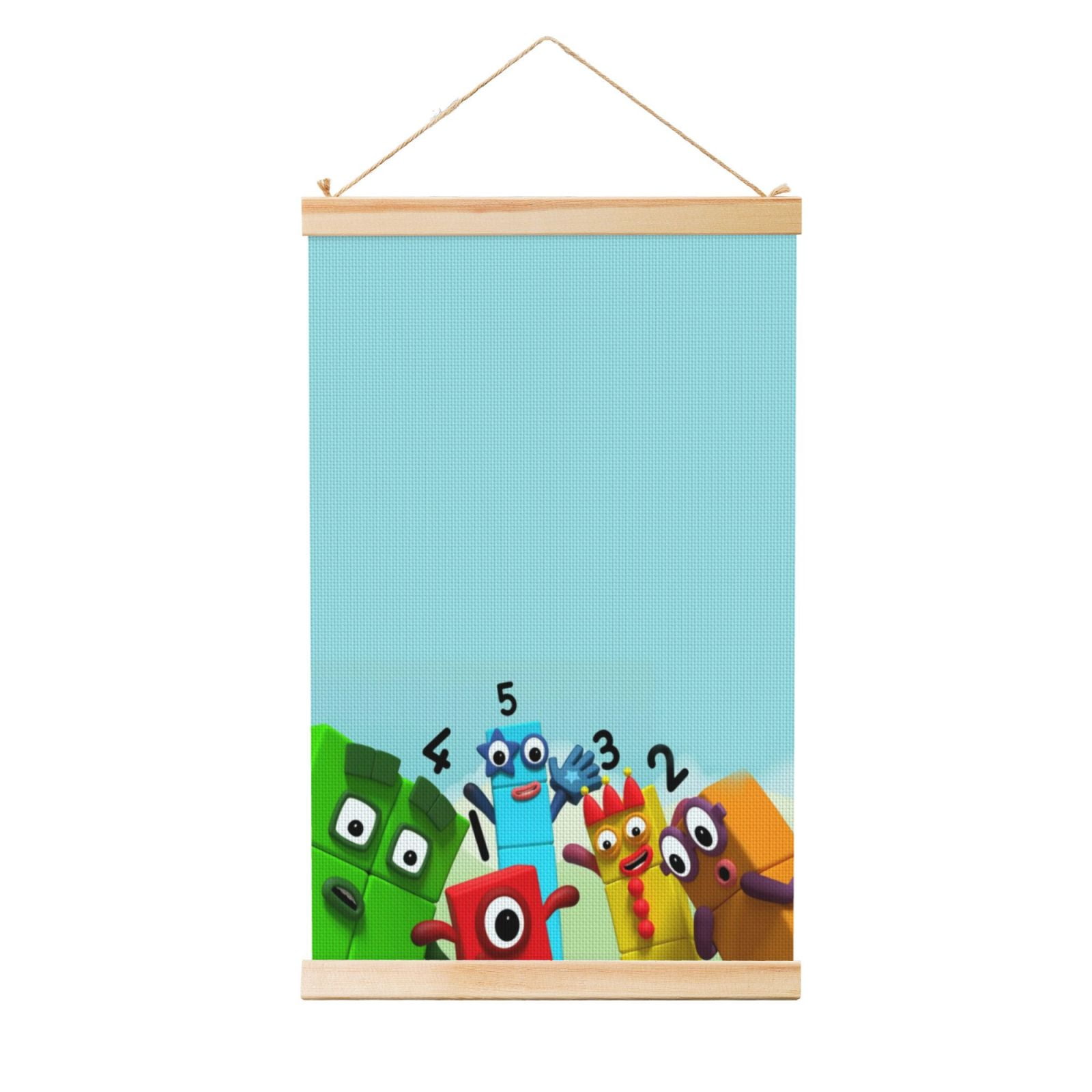 Numberblocks Poster Aesthetic Canvas Wooden Shaft Wall Art Hanging ...