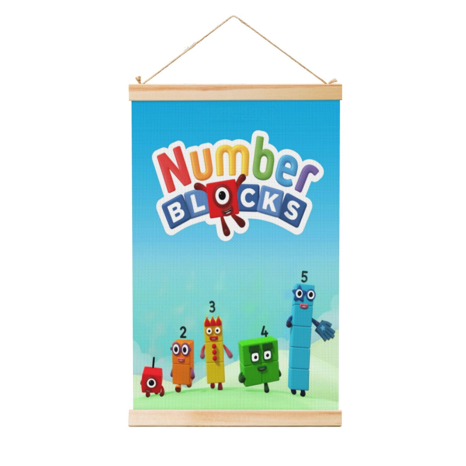 Numberblocks Poster Aesthetic Canvas Wooden Shaft Wall Art Hanging ...