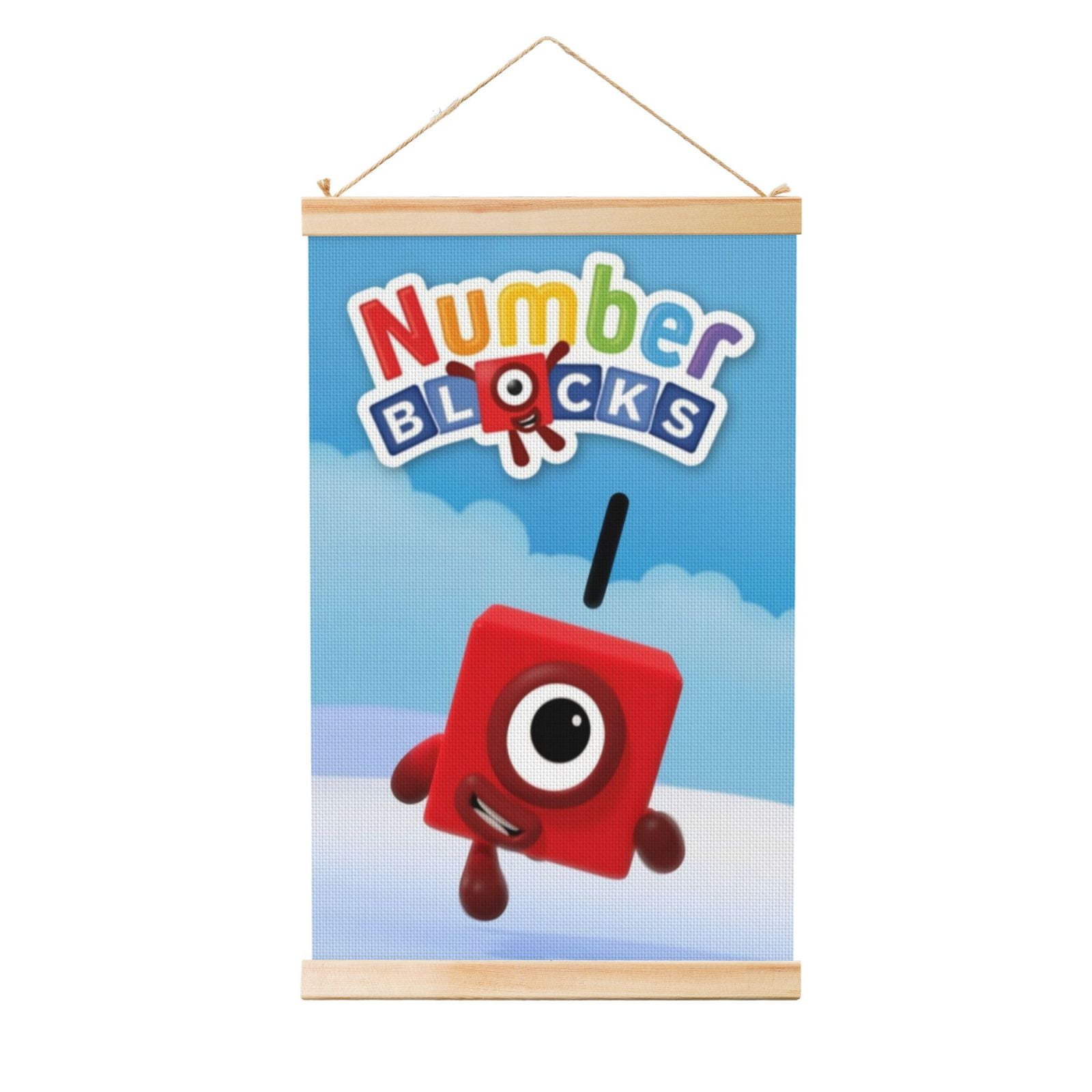Numberblocks Poster Aesthetic Canvas Wooden Shaft Wall Art Hanging ...