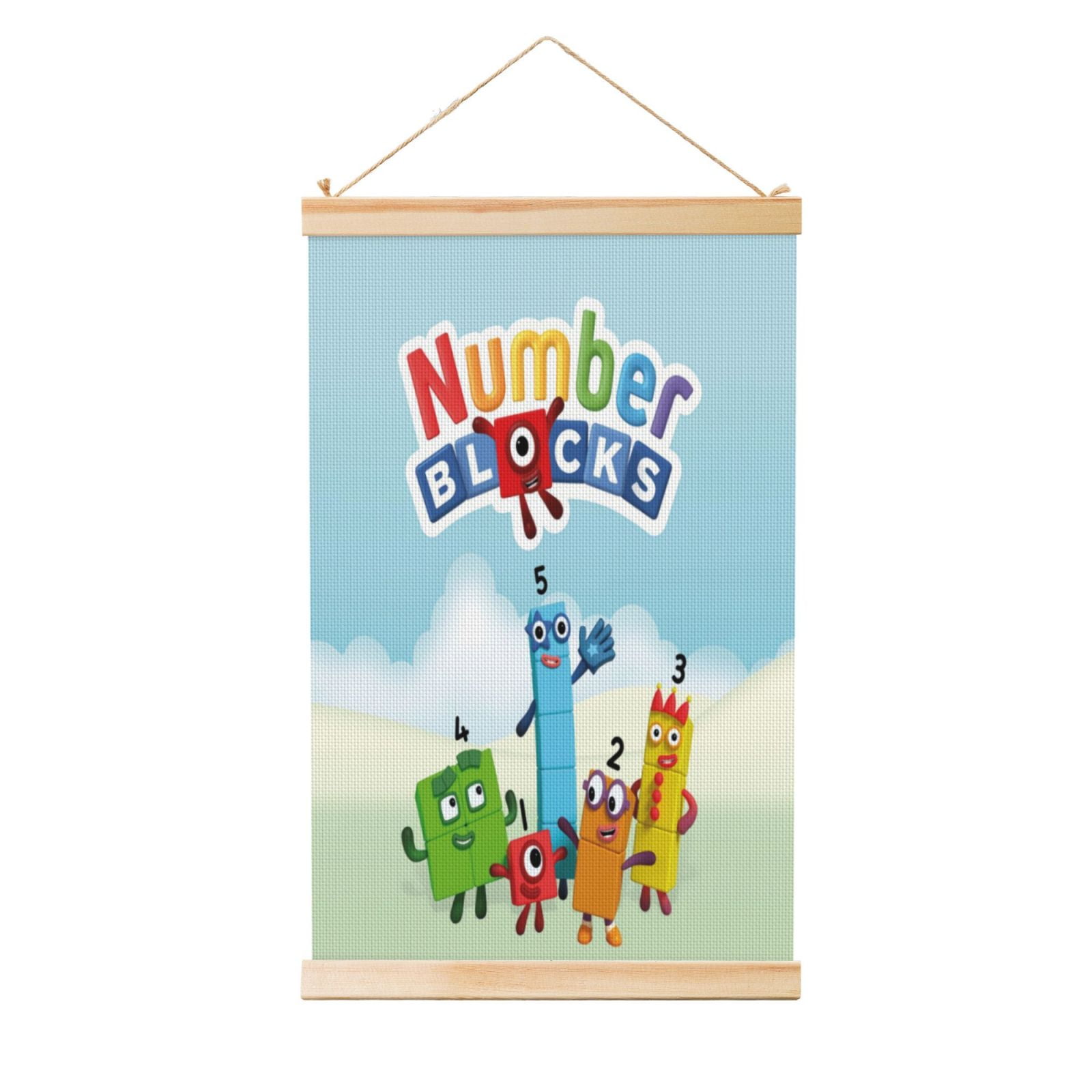 Numberblocks Poster Aesthetic Canvas Wooden Shaft Wall Art Hanging ...