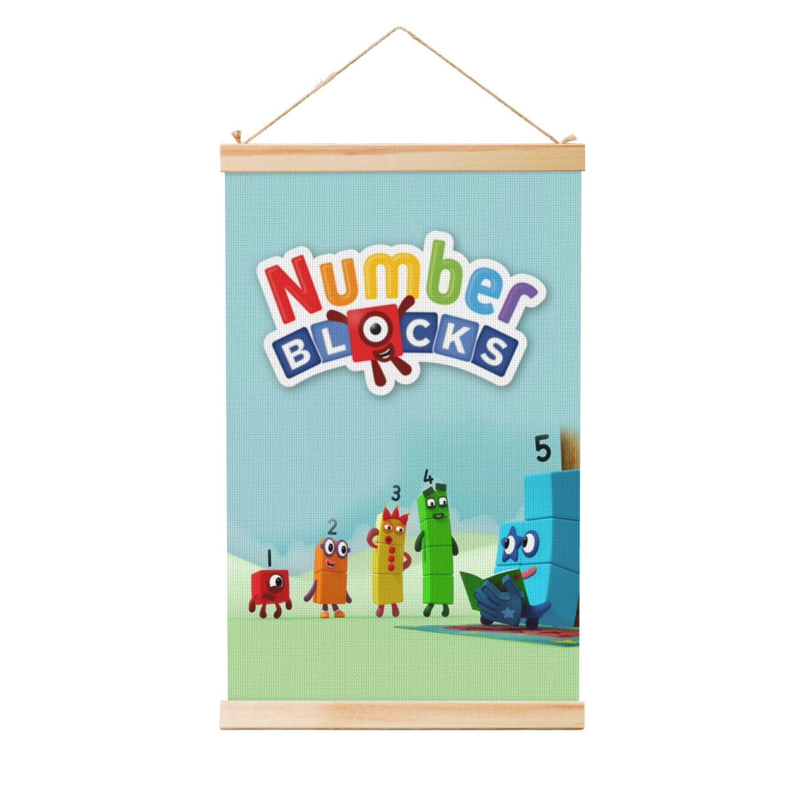 Numberblocks Poster Aesthetic Canvas Wooden Shaft Wall Art Hanging ...