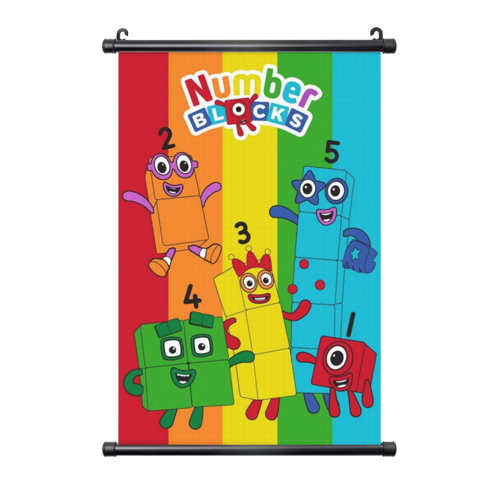 Numberblocks Poster Black Plastic Shaft Hanging Posters Wall Hanging ...