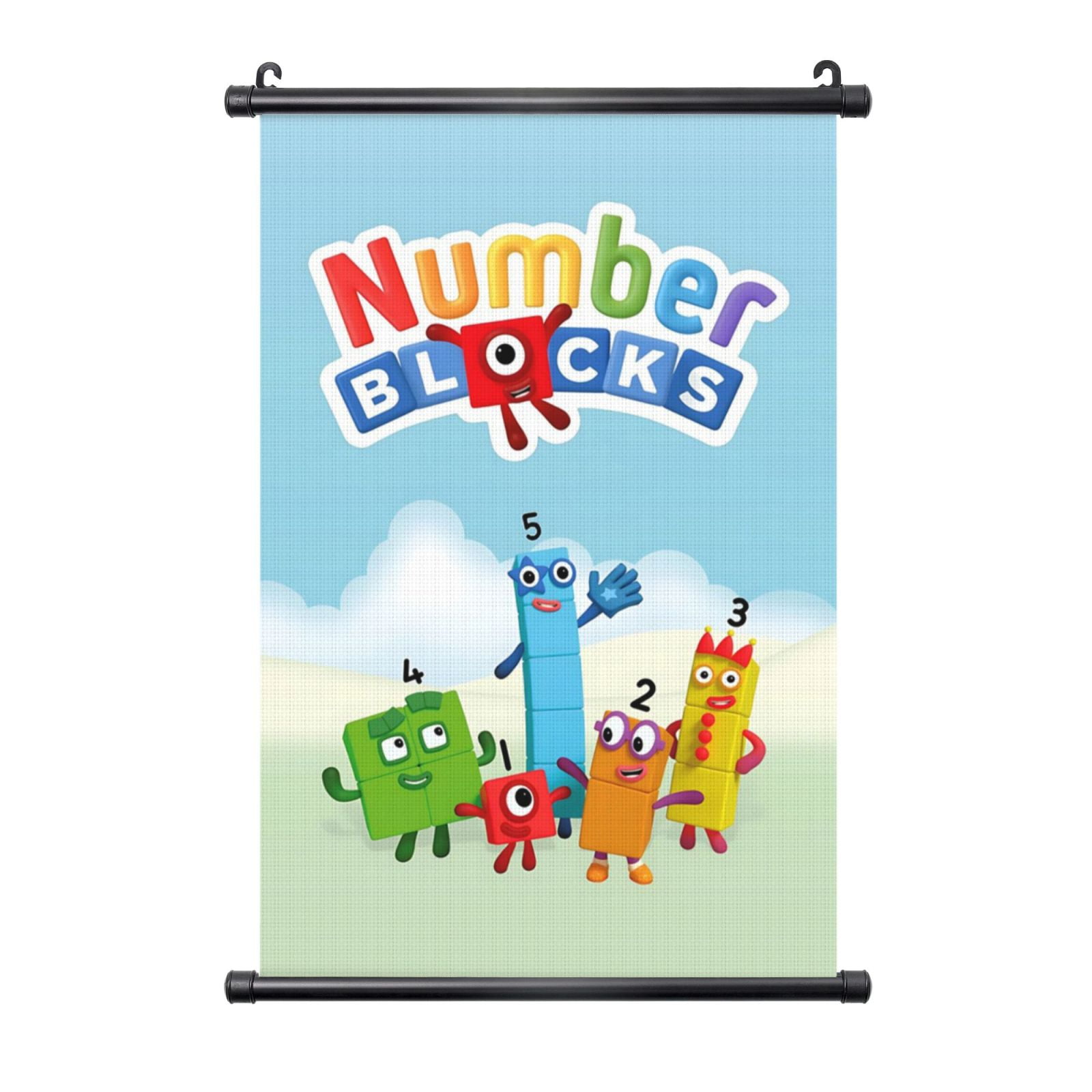 Numberblocks Poster Black Plastic Shaft Hanging Posters Wall Hanging ...