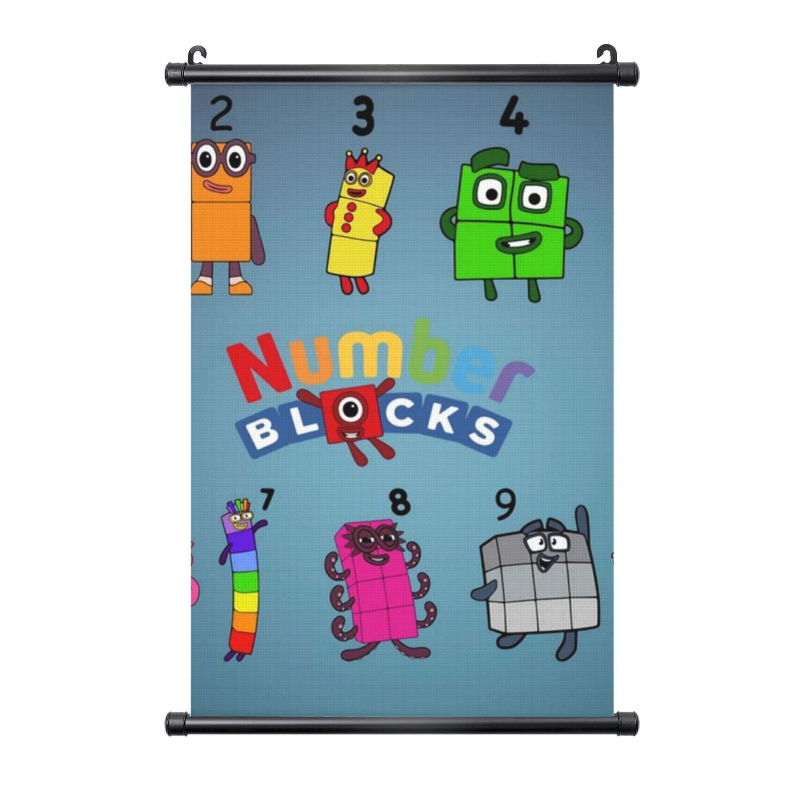 Numberblocks Poster Black Plastic Shaft Hanging Posters Wall Hanging ...