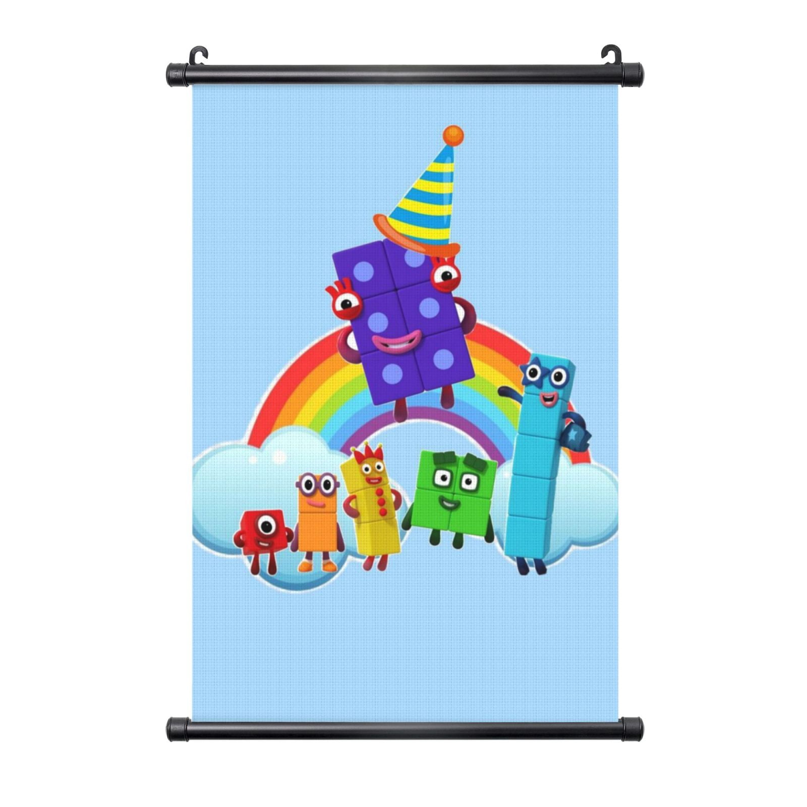 Numberblocks Poster Black Plastic Shaft Hanging Posters Wall Hanging ...