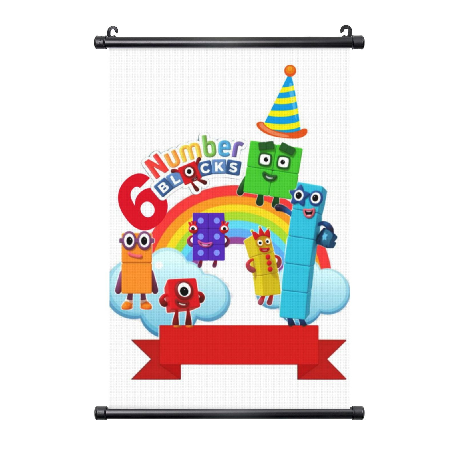 Numberblocks Poster Black Plastic Shaft Hanging Posters Wall Hanging ...