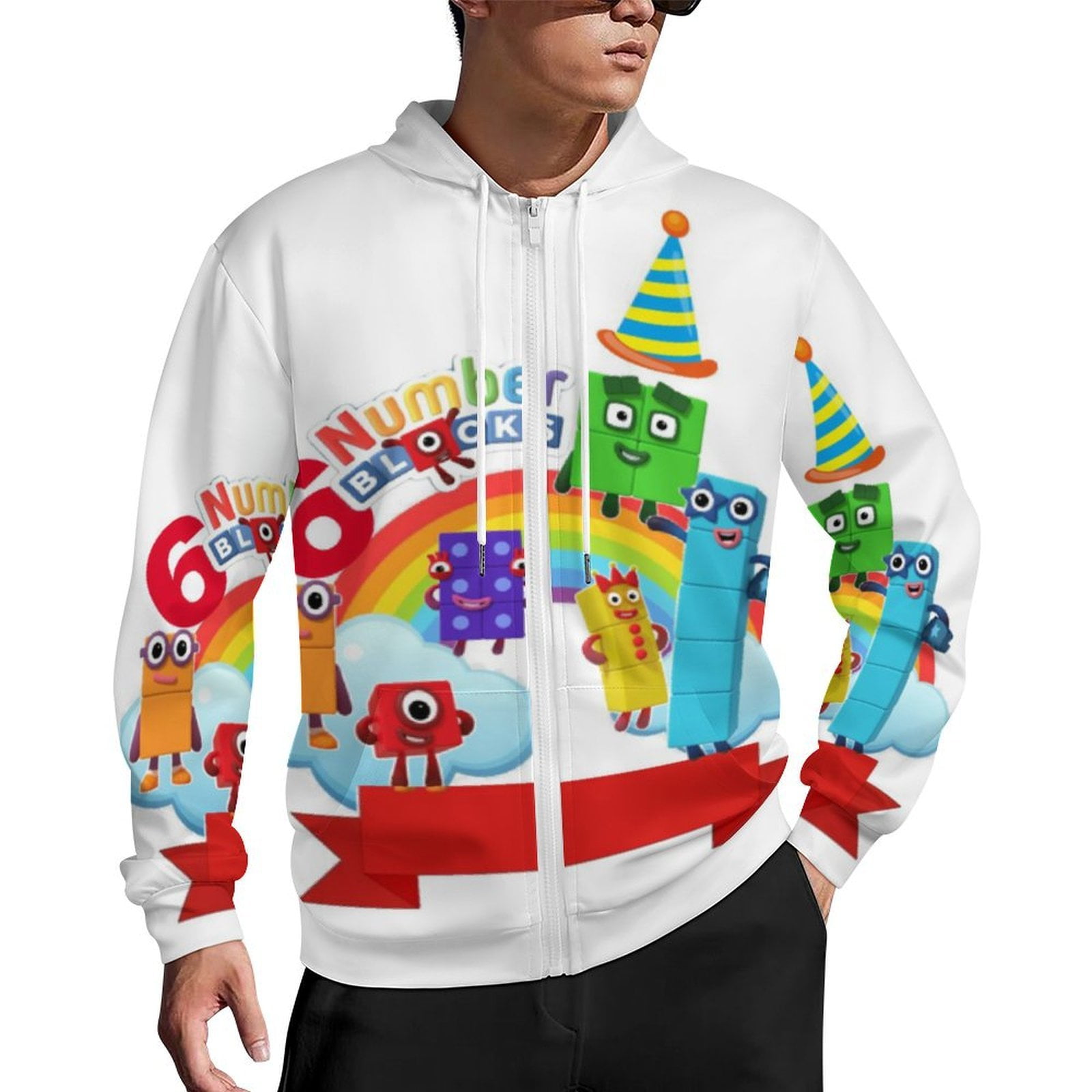 Numberblocks Pullover Zip-up Hoodie Loose-fit Sweatshirt Casual Hooded ...