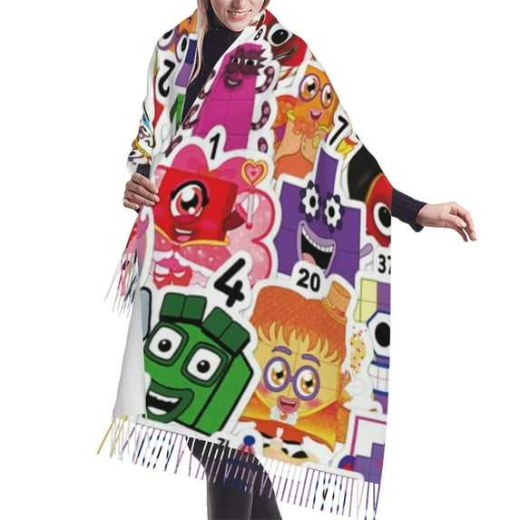 Numberblocks Shawl Wrap for Womens Winter Warm Long Soft Scarf Pashmina ...
