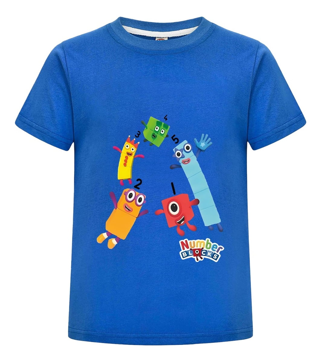 Numberblocks Summer T-Shirt for Kids – Fun Cartoon Math Characters Tee ...