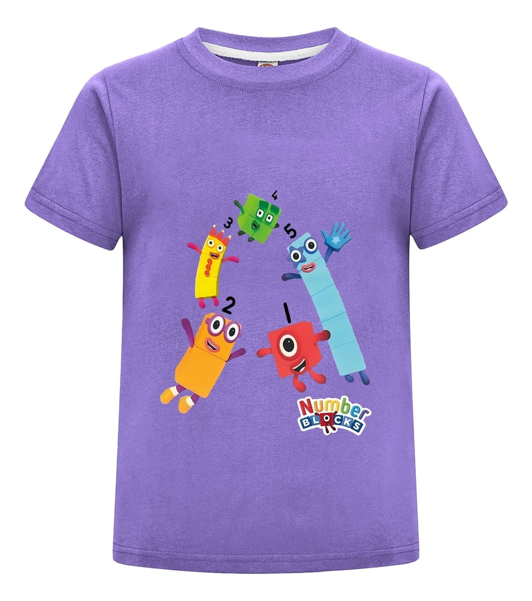 Numberblocks Summer T-Shirt for Kids – Fun Cartoon Math Characters Tee ...