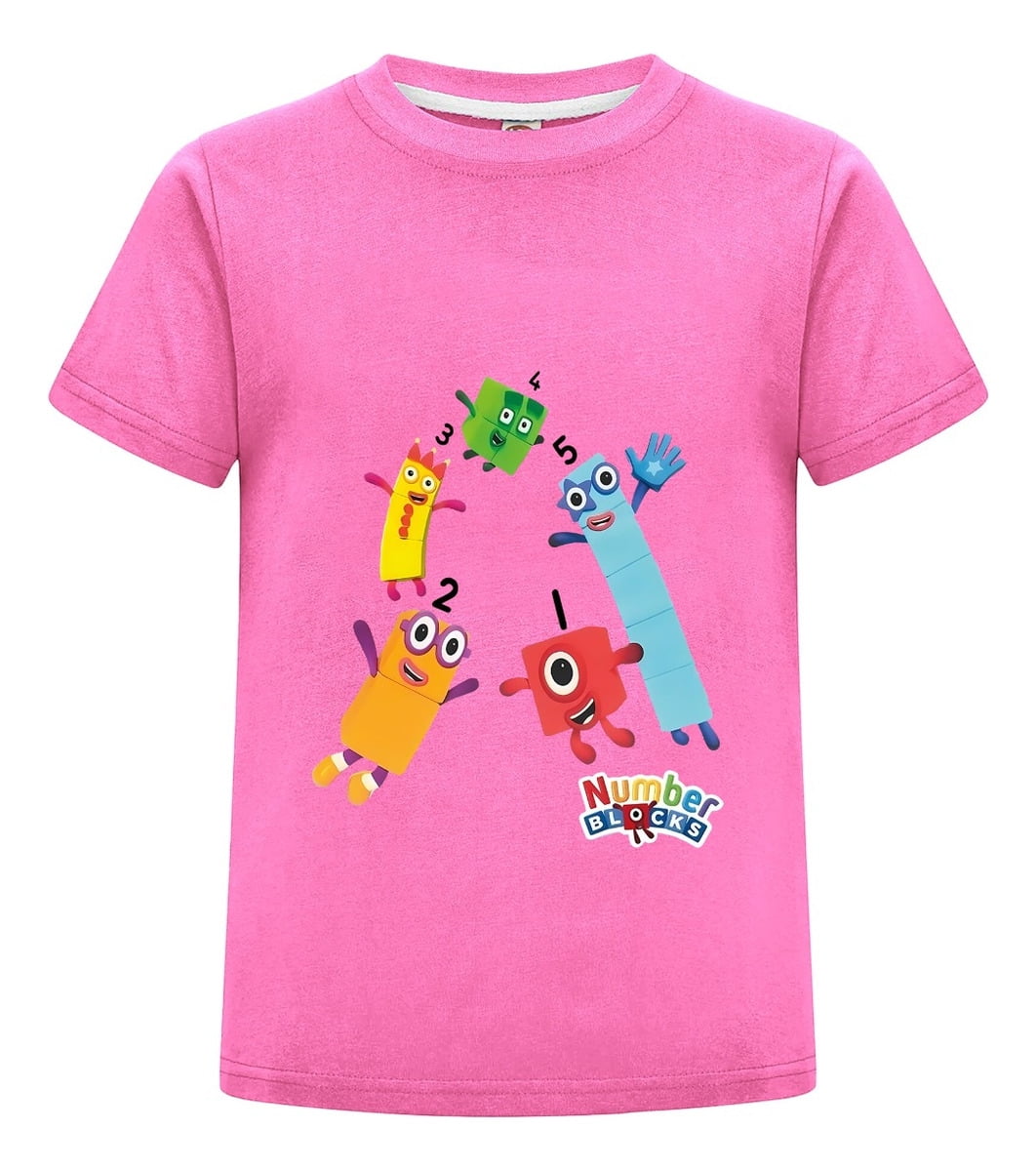 Numberblocks Summer T-Shirt for Kids – Fun Cartoon Math Characters Tee ...