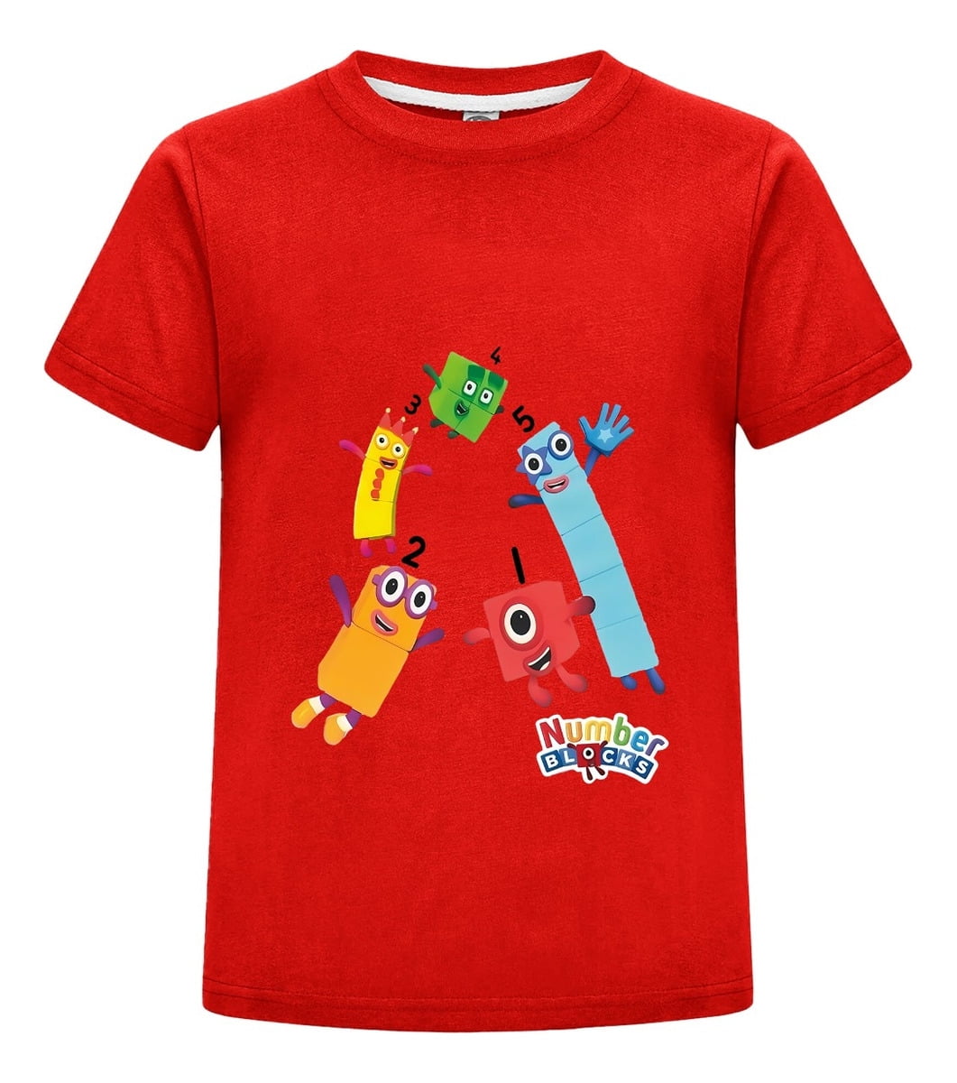 Numberblocks Summer T-Shirt for Kids – Fun Cartoon Math Characters Tee ...