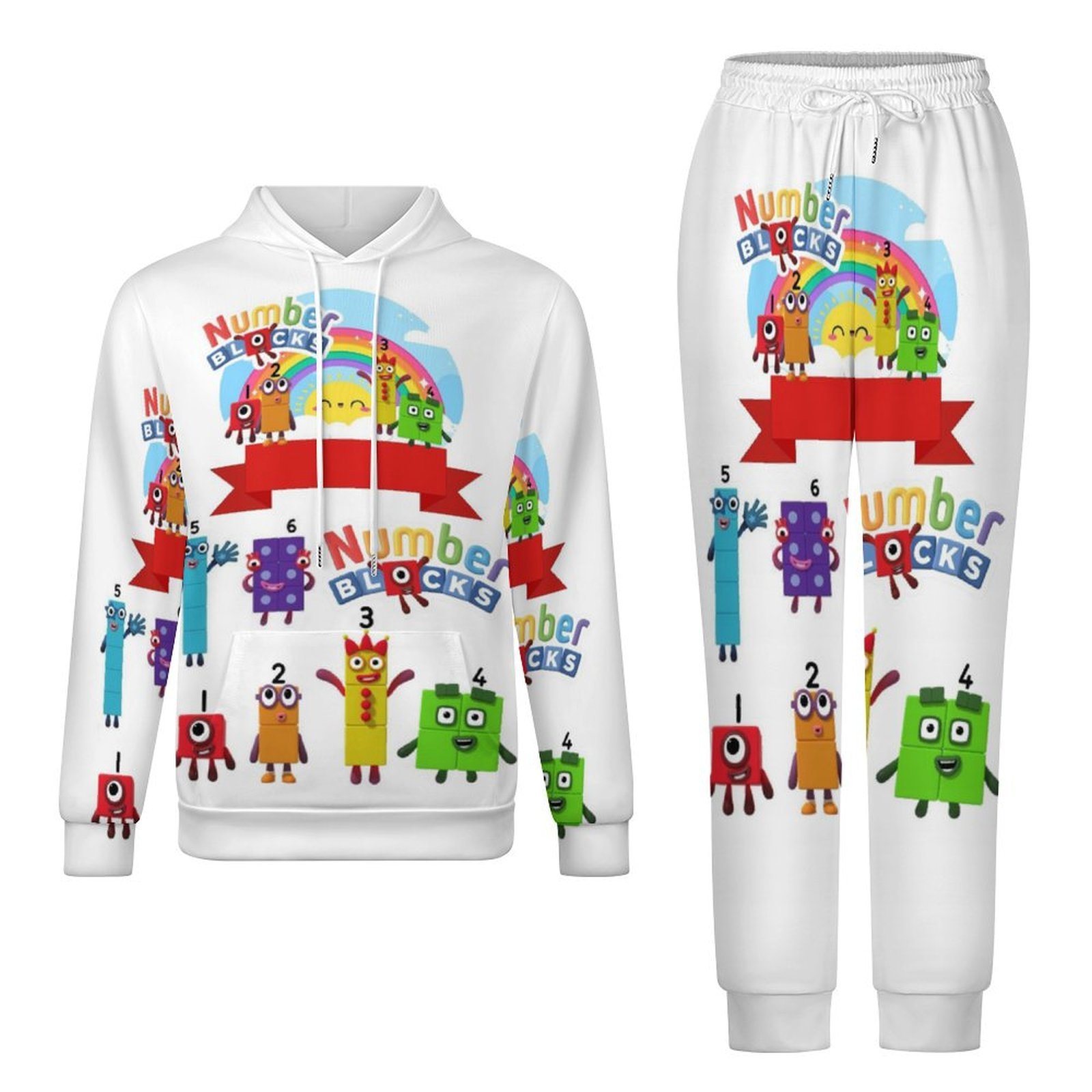 Numberblocks Sweatsuit 2 Piece Outfits Warm Hoodie & Sweatpants ...