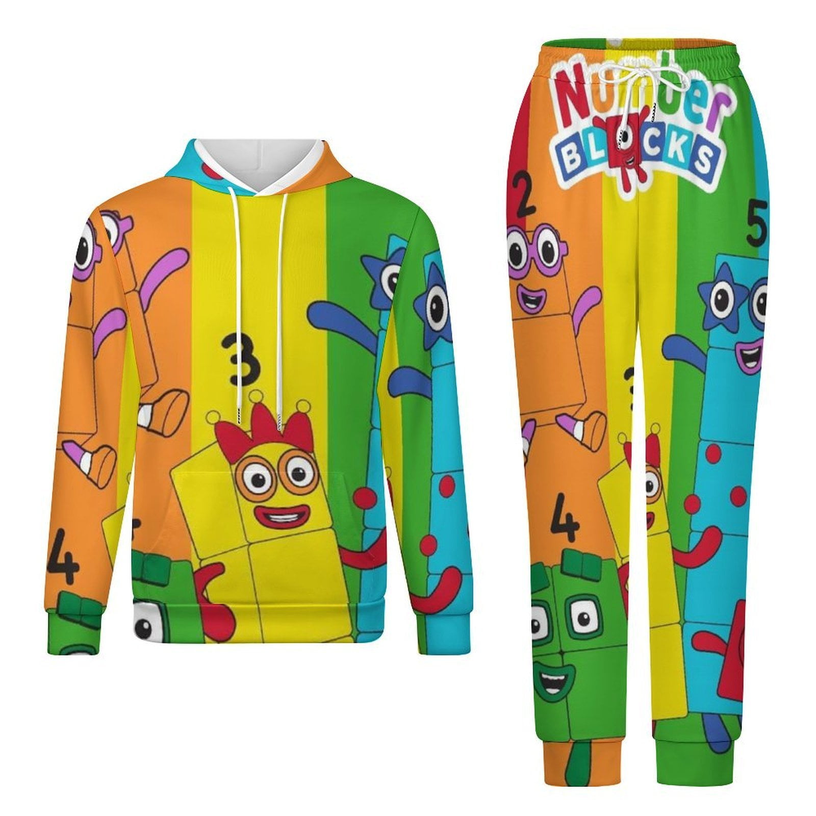 Numberblocks Sweatsuit 2 Piece Outfits Warm Hoodie & Sweatpants ...