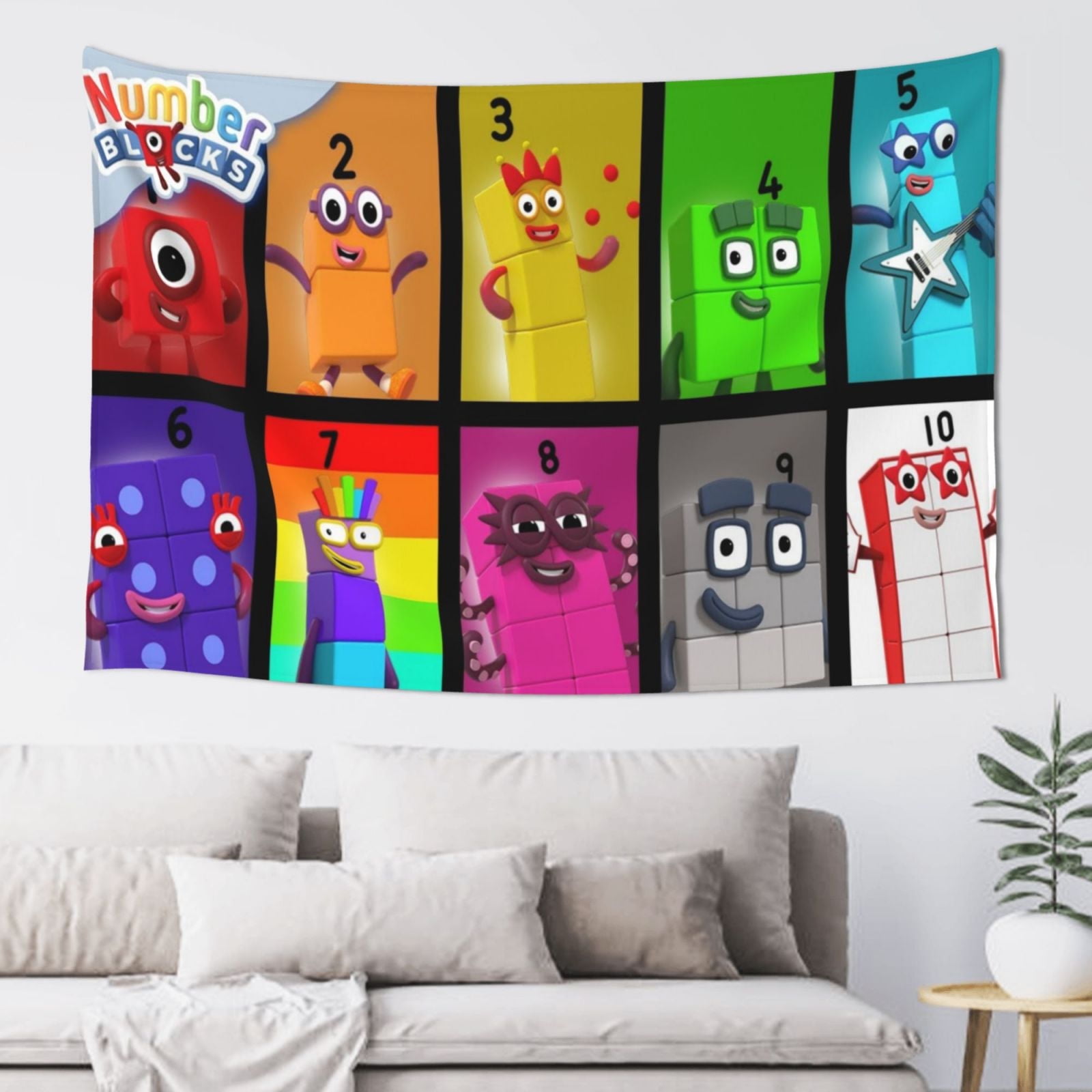 Numberblocks Tapestry Wall Hanging Home Decoration Wall Blanket ...
