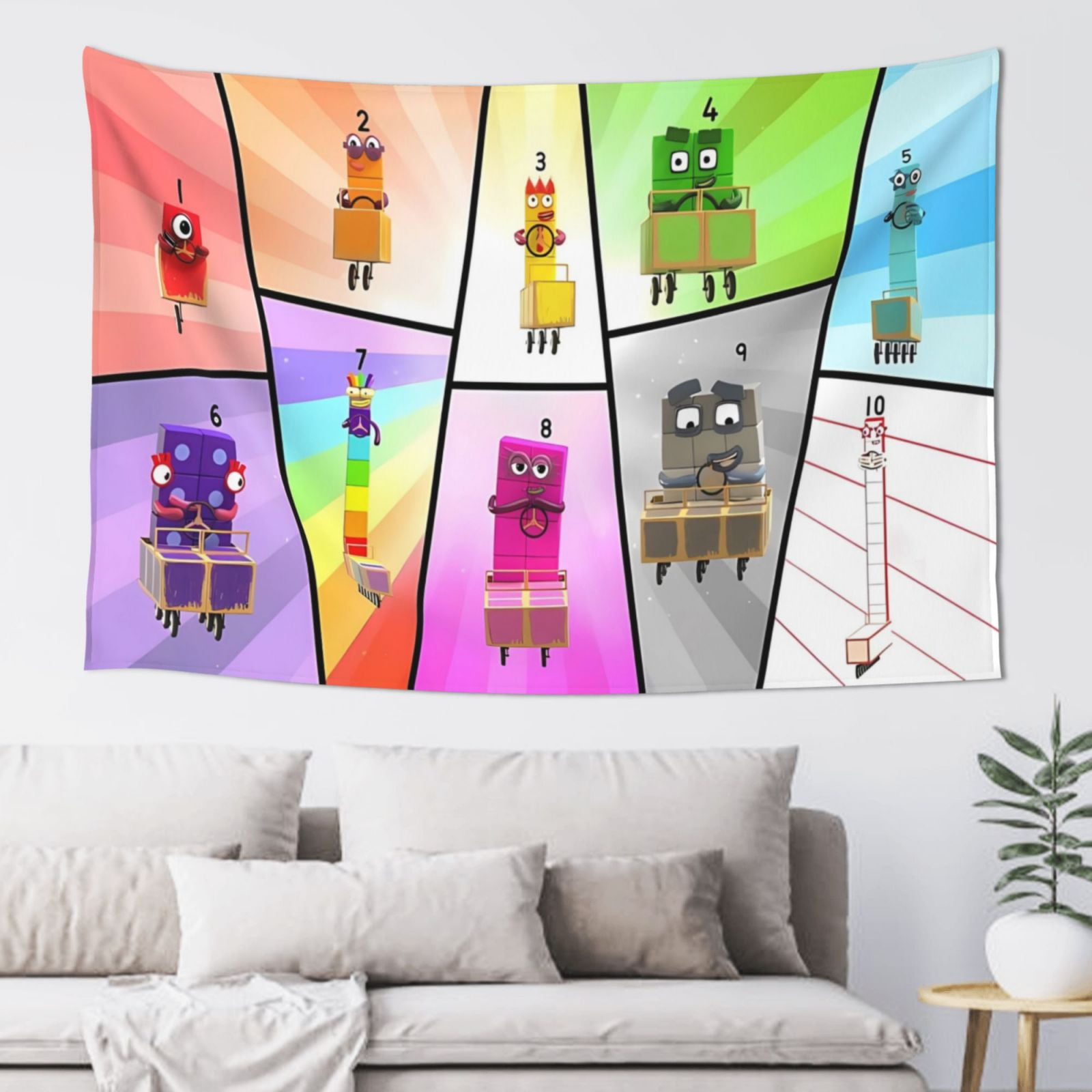 Numberblocks Tapestry Wall Hanging Home Decoration Wall Blanket ...