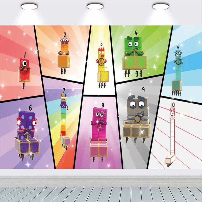 Numberblocks Taspestry Wall Decor Background Banner Birthday Backdrop ...