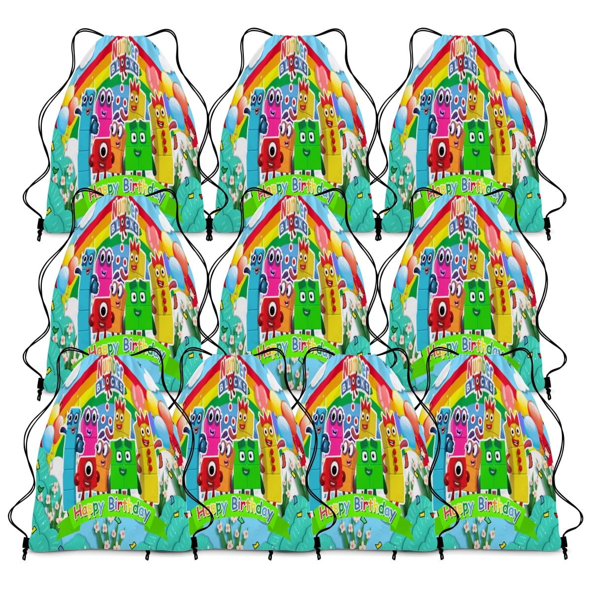 Numberblocks Theme 10 drawstring bag combinations 16*13.4 IN ...