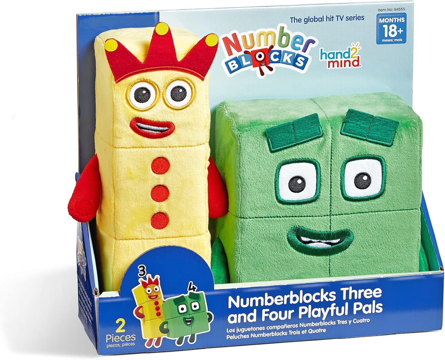 Numberblocks Three & Four Playful Pals, Plush Figure Toys, Numbers for ...