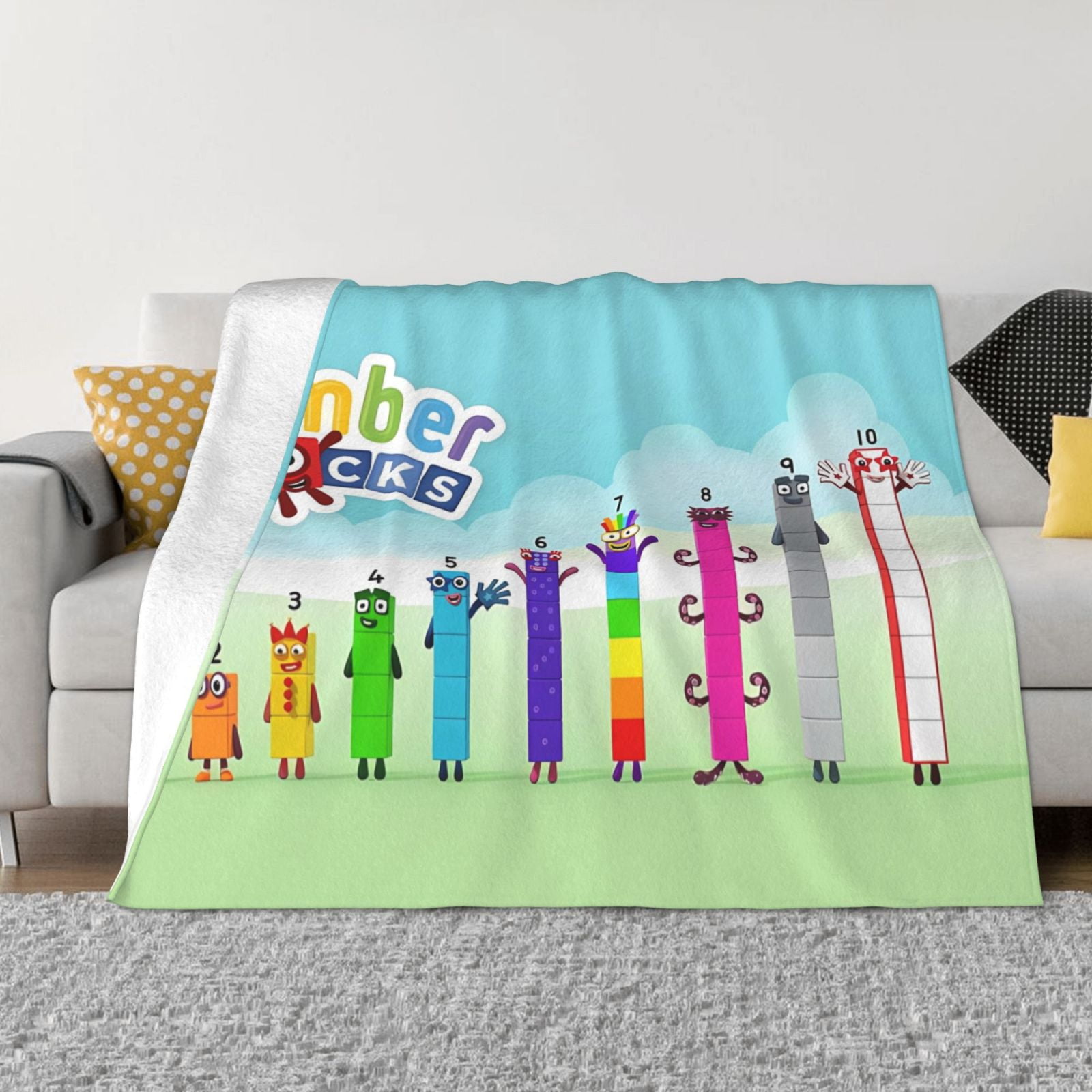 Numberblocks Throw Blanket Couch Bed Sofa Soft Lightweight Warm Cozy ...