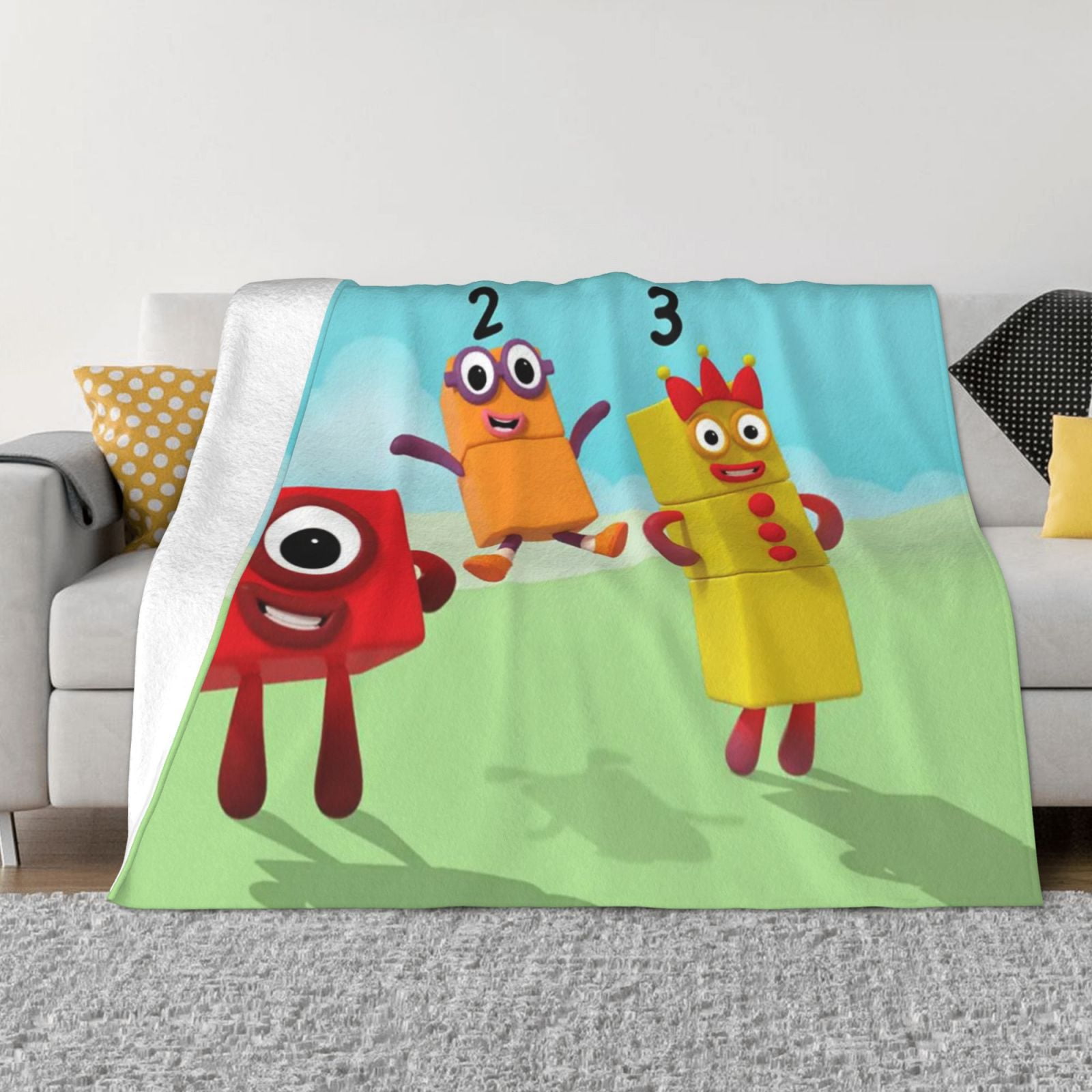 Numberblocks Throw Blanket Couch Bed Sofa Soft Lightweight Warm Cozy ...