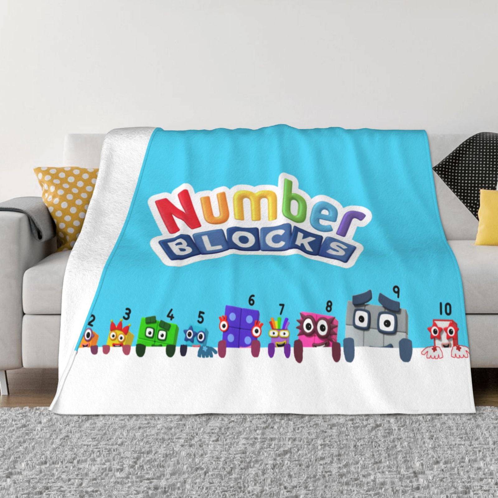 Numberblocks Throw Blanket Couch Bed Sofa Soft Lightweight Warm Cozy ...