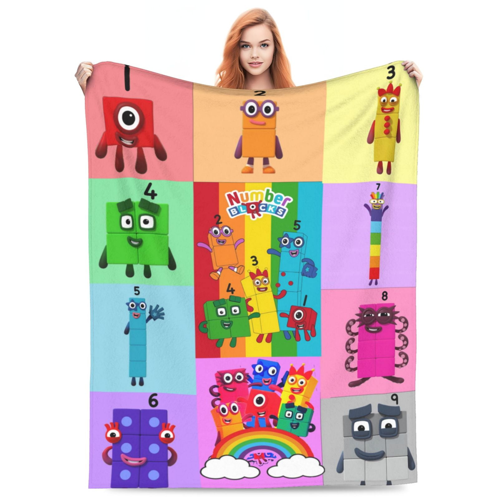 Numberblocks Throw Blanket Couch Bed Sofa Soft Lightweight Warm Cozy ...