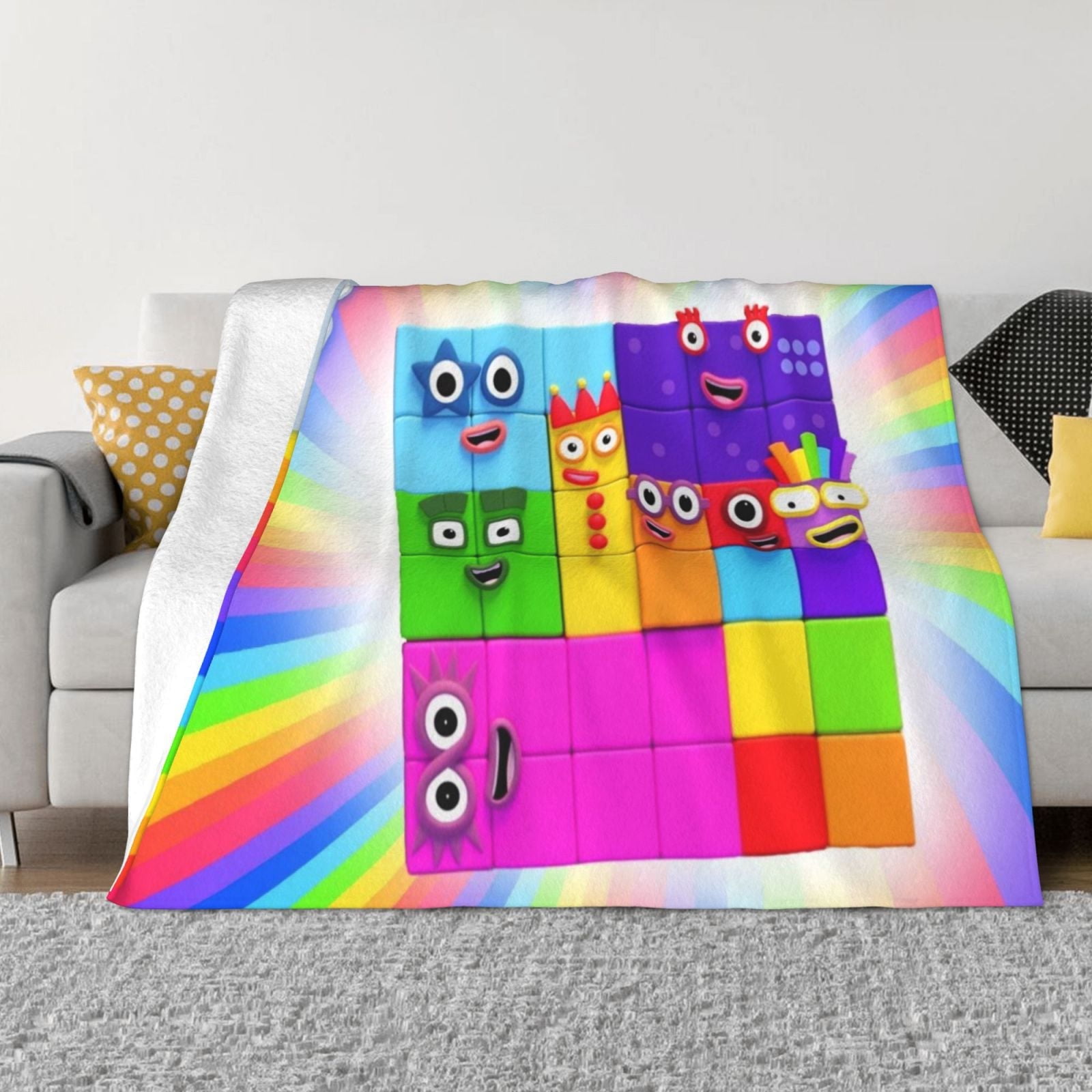 Numberblocks Throw Blanket Couch Bed Sofa Soft Lightweight Warm Cozy ...