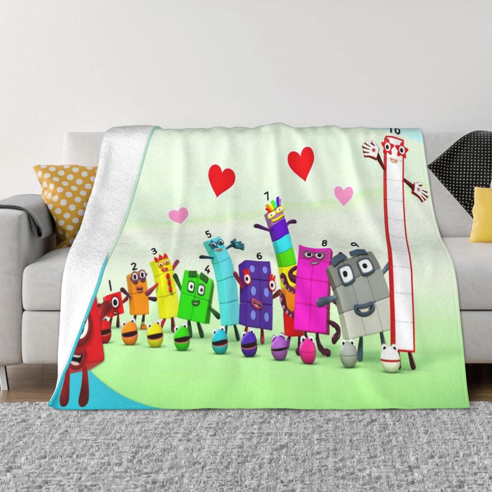 Numberblocks Throw Blanket Couch Bed Sofa Soft Lightweight Warm Cozy ...
