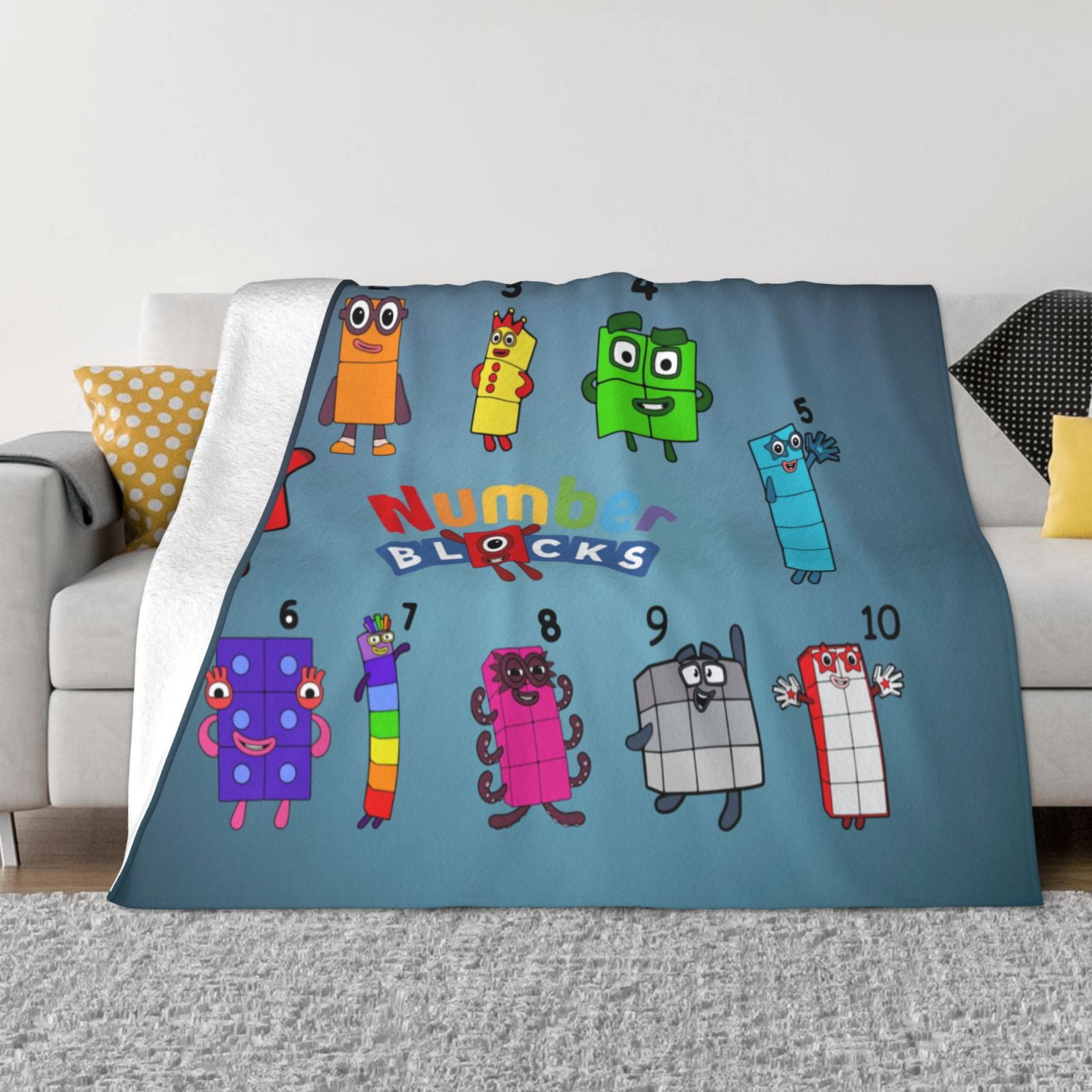 Numberblocks Throw Blanket Couch Bed Sofa Soft Lightweight Warm Cozy ...