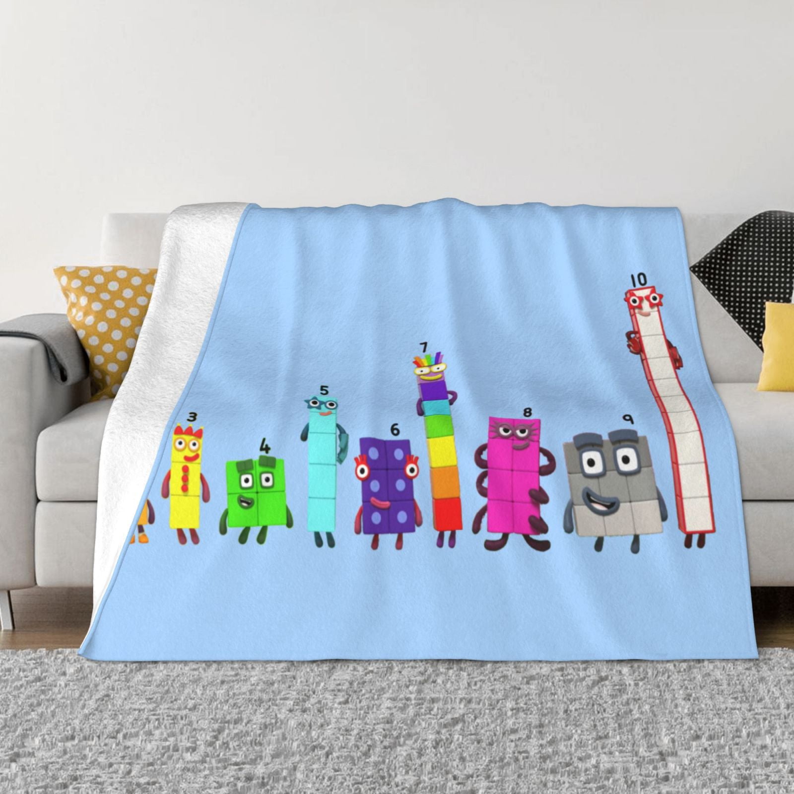 Numberblocks Throw Blanket Couch Bed Sofa Soft Lightweight Warm Cozy ...