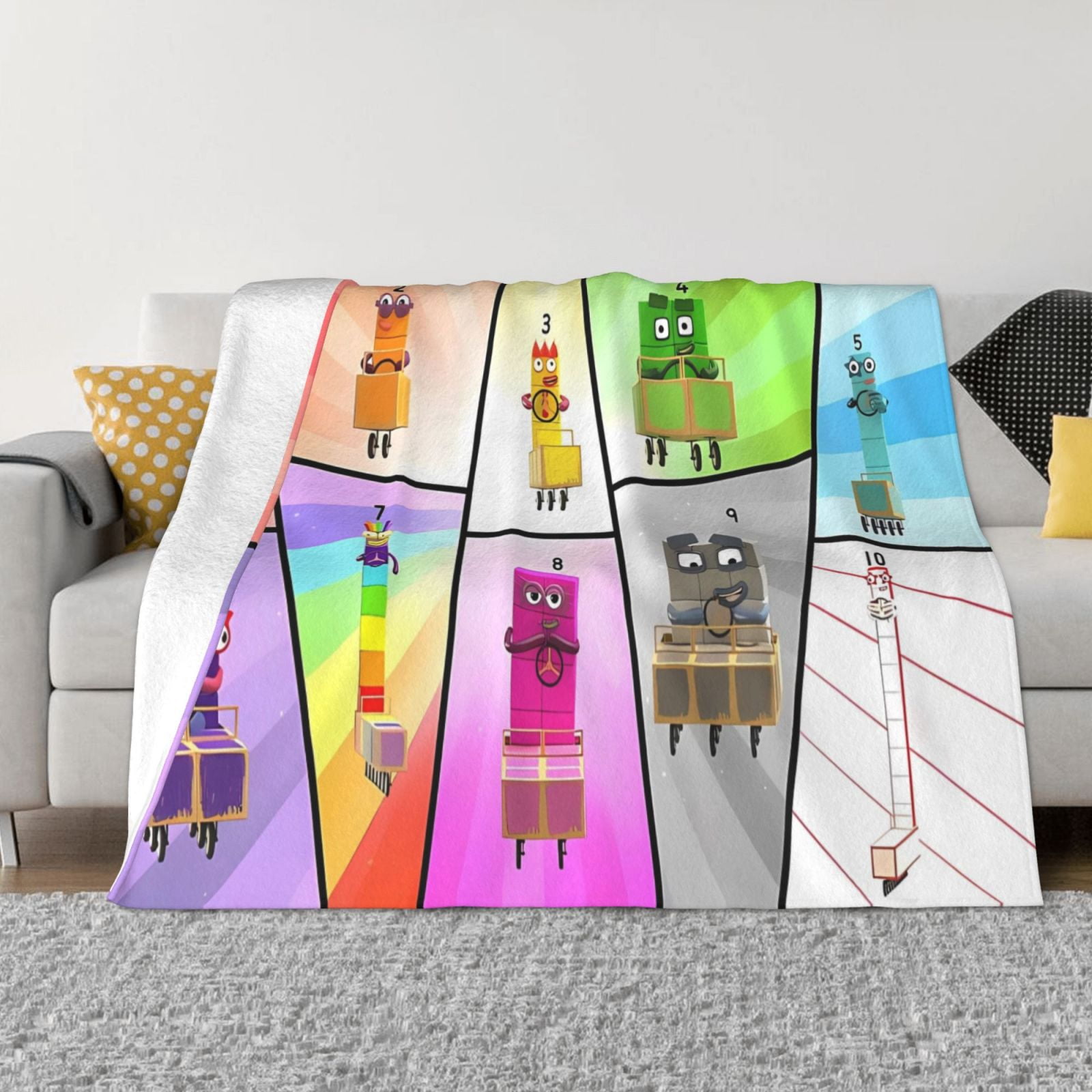 Numberblocks Throw Blanket Couch Bed Sofa Soft Lightweight Warm Cozy ...