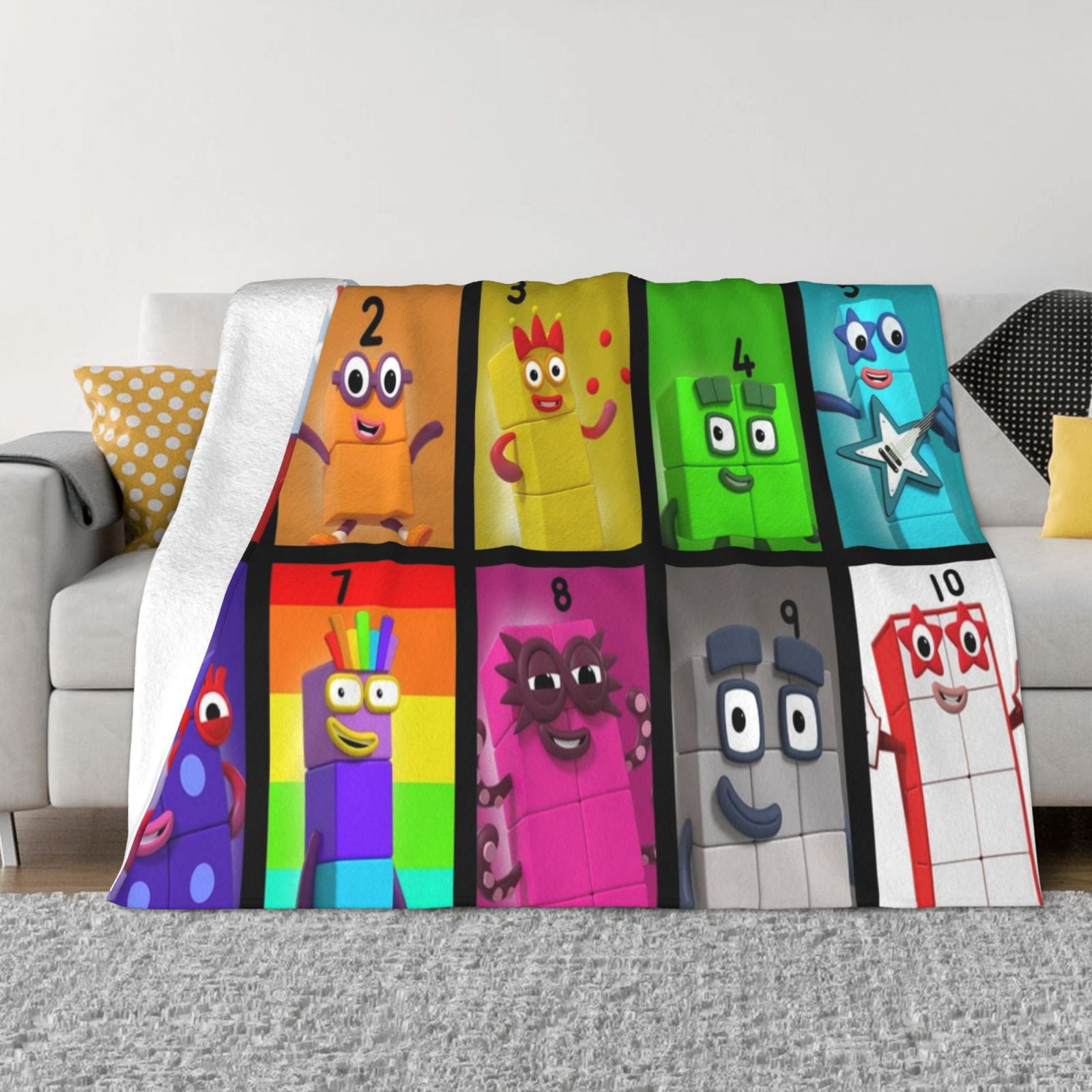 Numberblocks Throw Blanket Couch Bed Sofa Soft Lightweight Warm Cozy ...