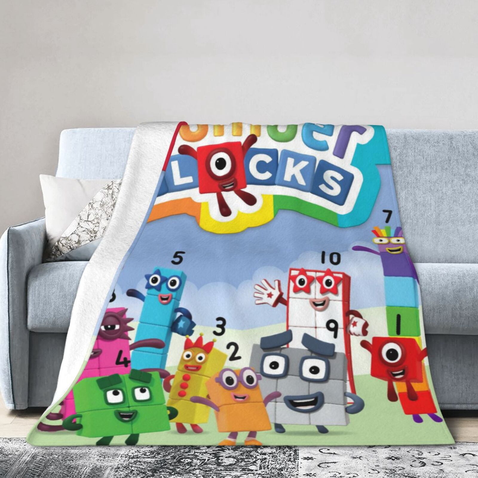 Numberblocks Throw Blanket Kids Plush Blanket Ultra-Soft Micro Flannel ...